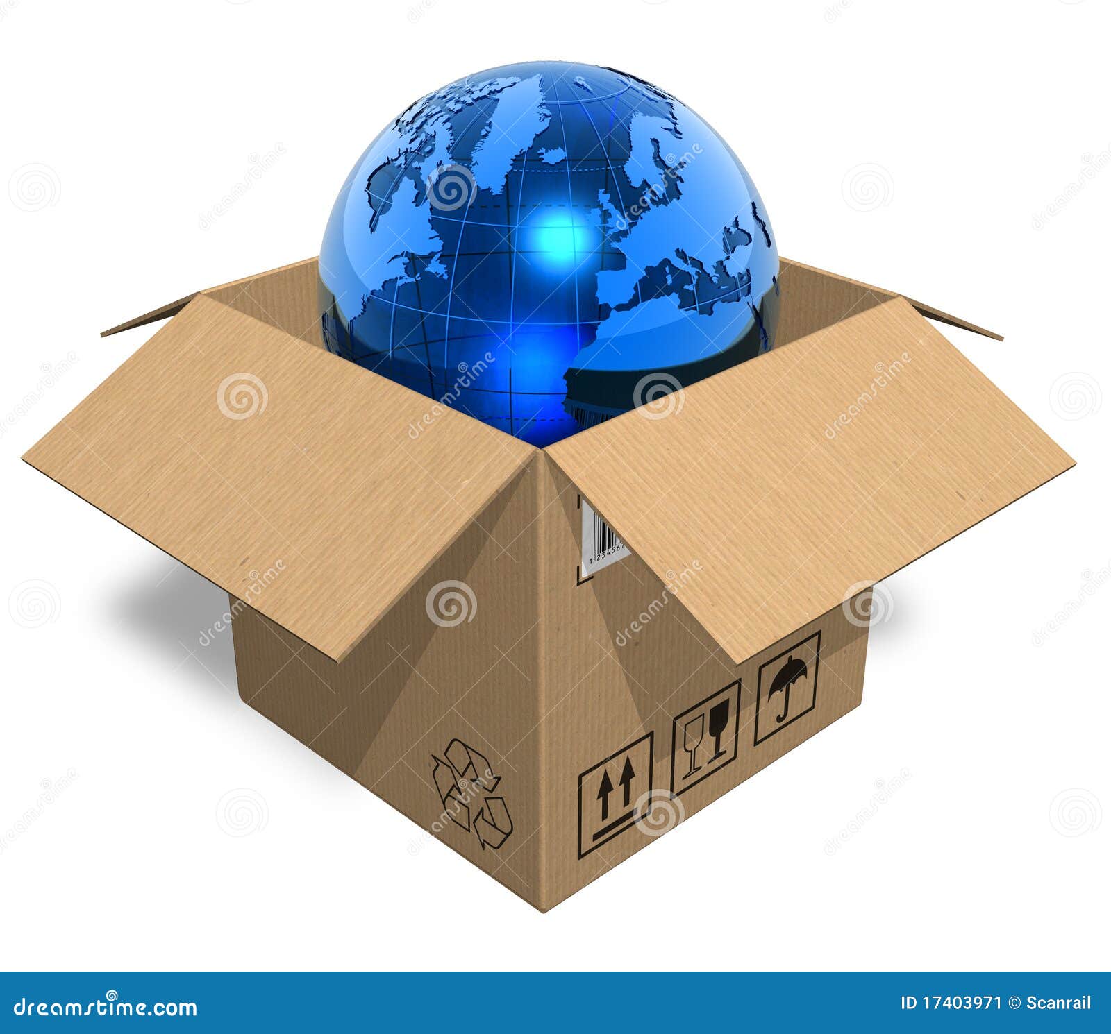 Earth Globe In Cardboard Box Royalty-Free Stock Photography ...