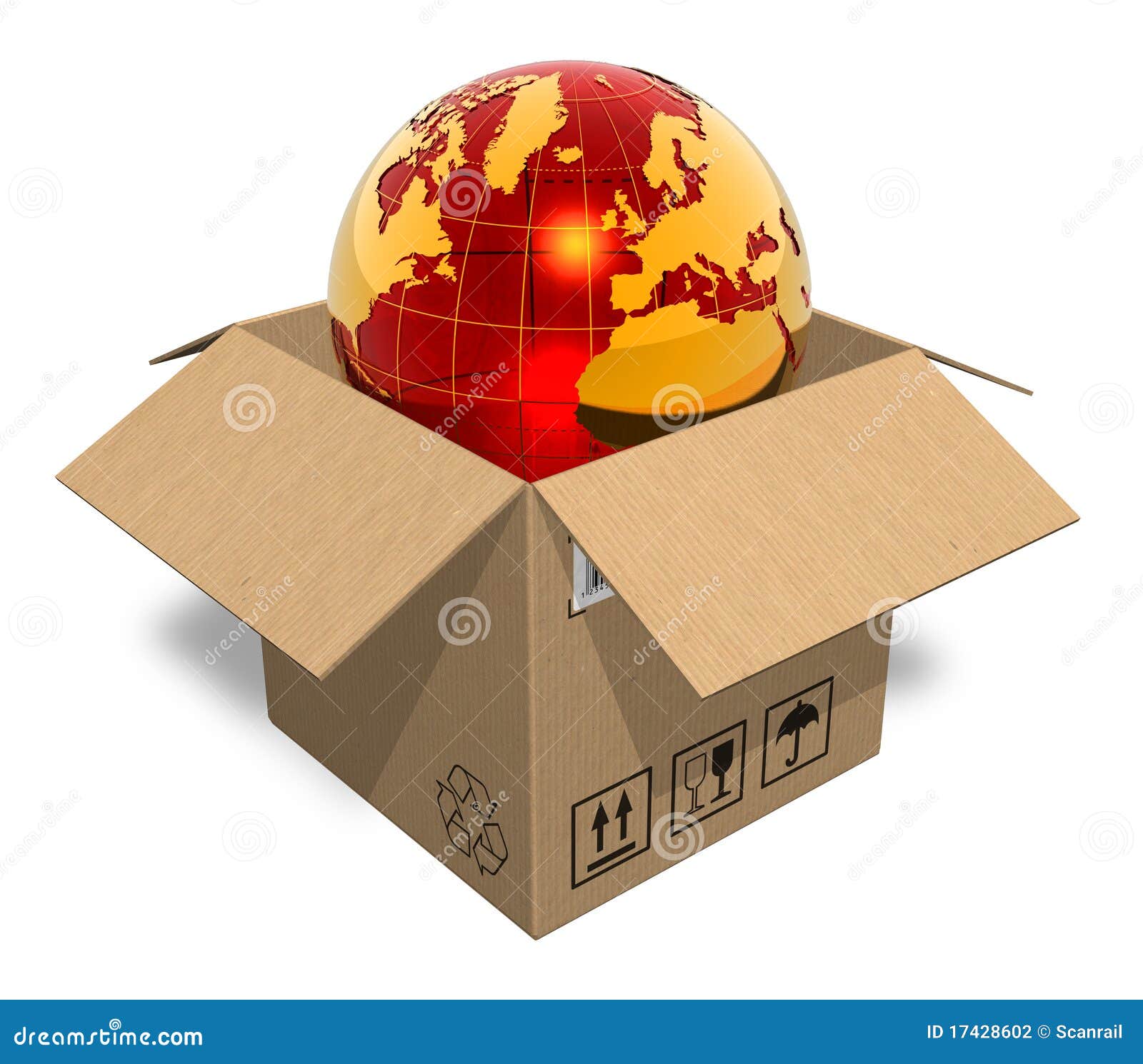 Earth Globe In Cardboard Box Stock Photo | CartoonDealer.com #17428602