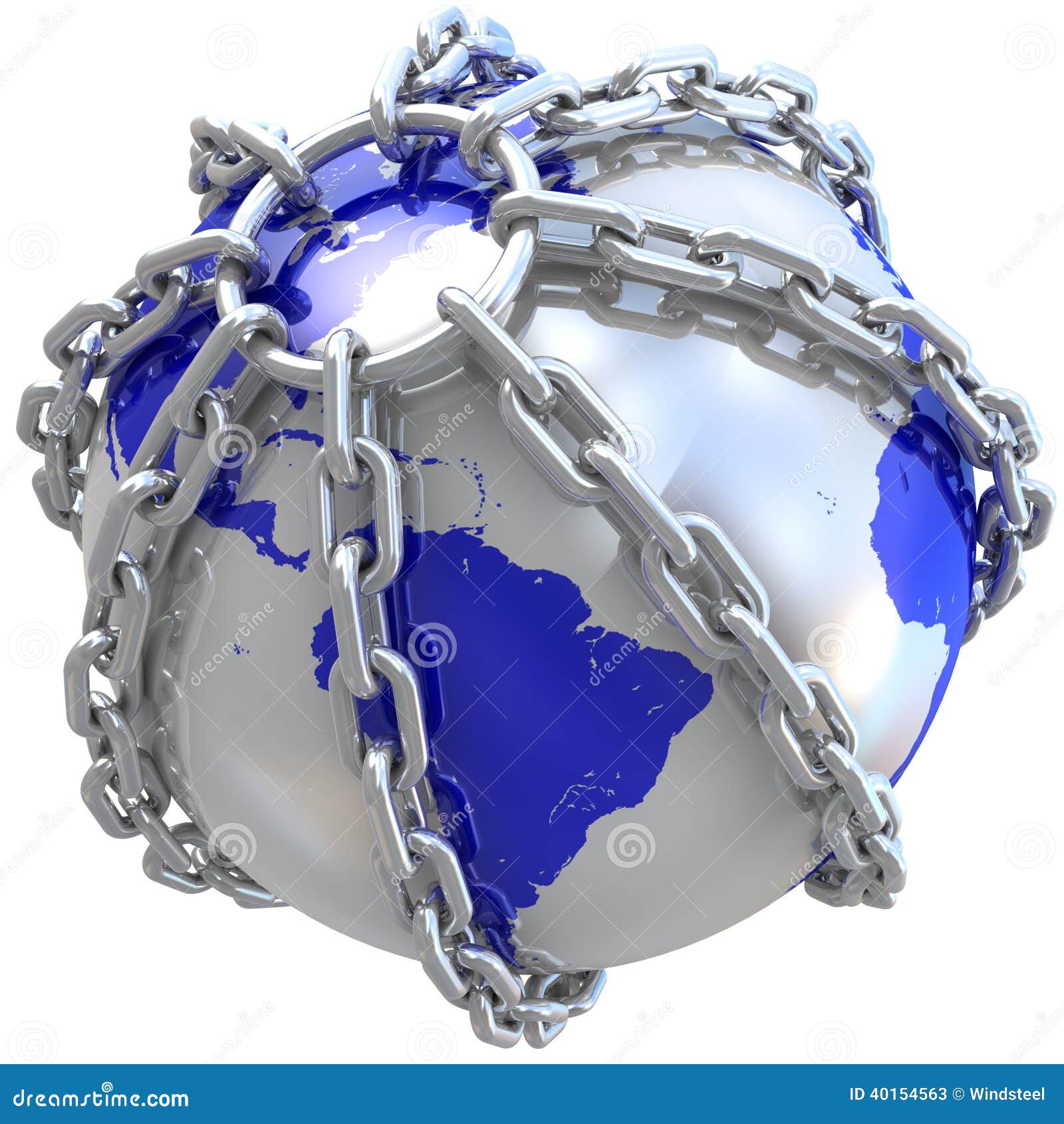 Earth globe close in chain stock illustration. Illustration of power ...
