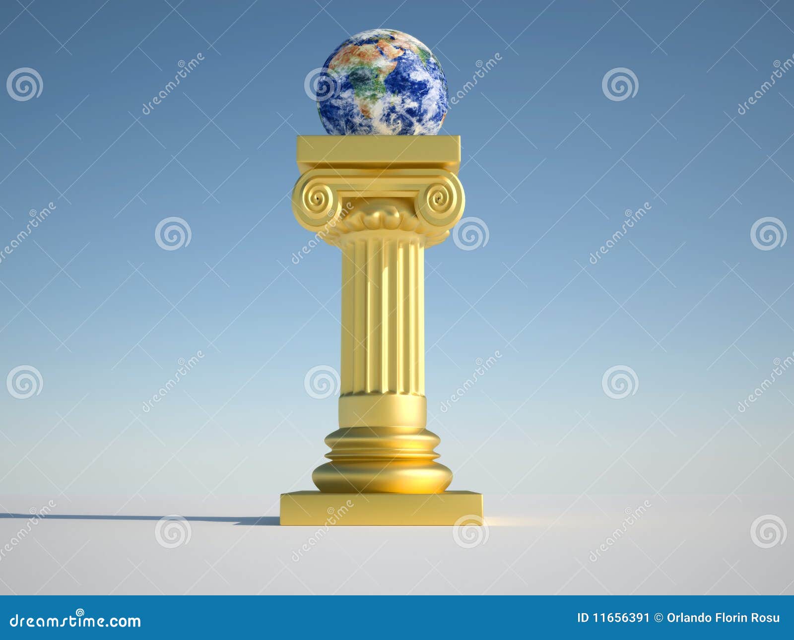 Earth globe on column stock illustration. Illustration of greek - 11656391