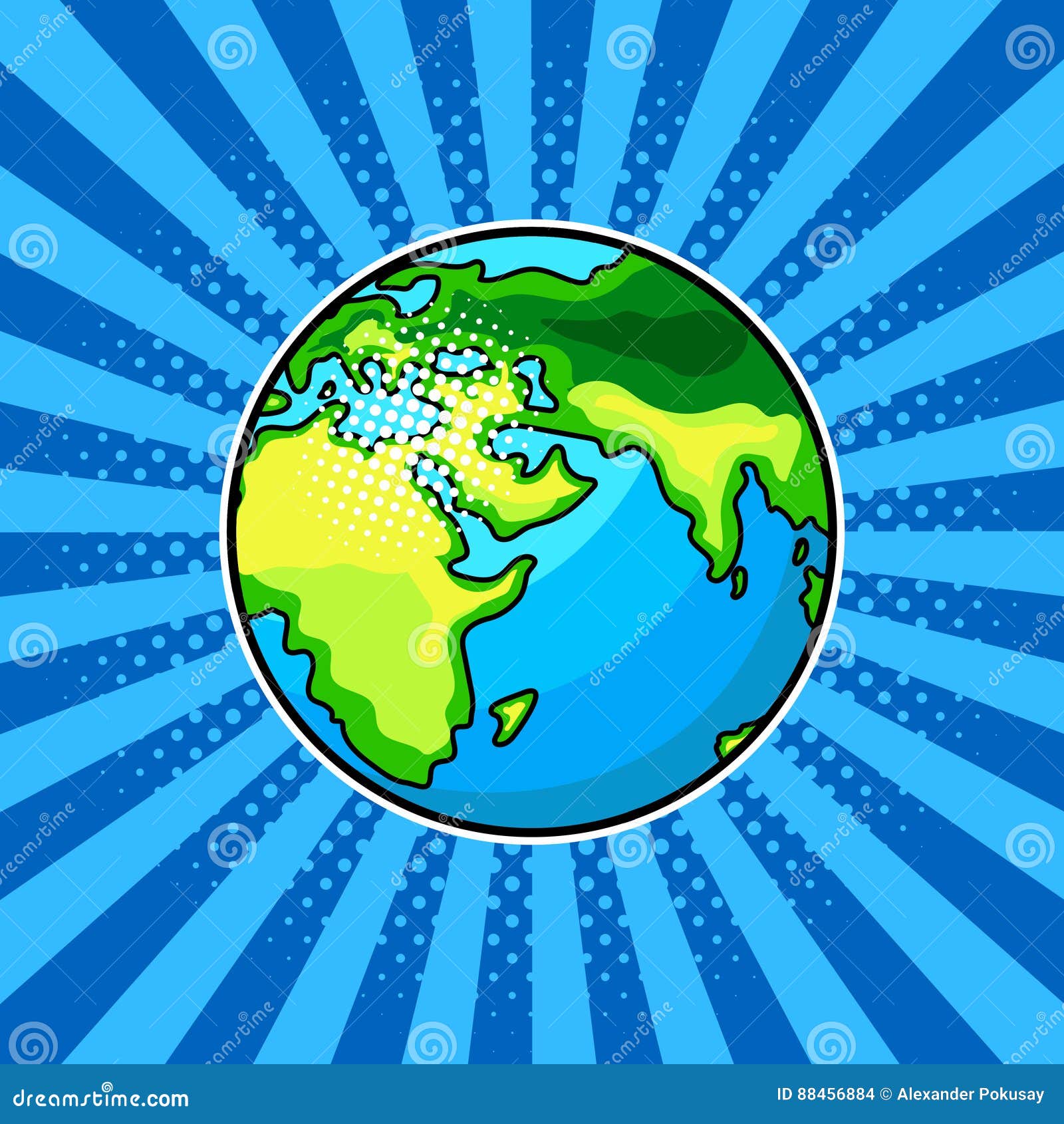 Earth Globe Comic Book Style Vector Illustration Stock Vector ...