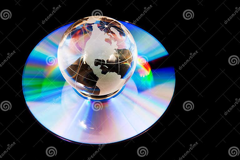 Earth Globe on Compact Disk Stock Image - Image of glass, shape: 23189957