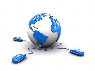 Earth Globe with Computer Mouses Stock Illustration - Illustration of ...