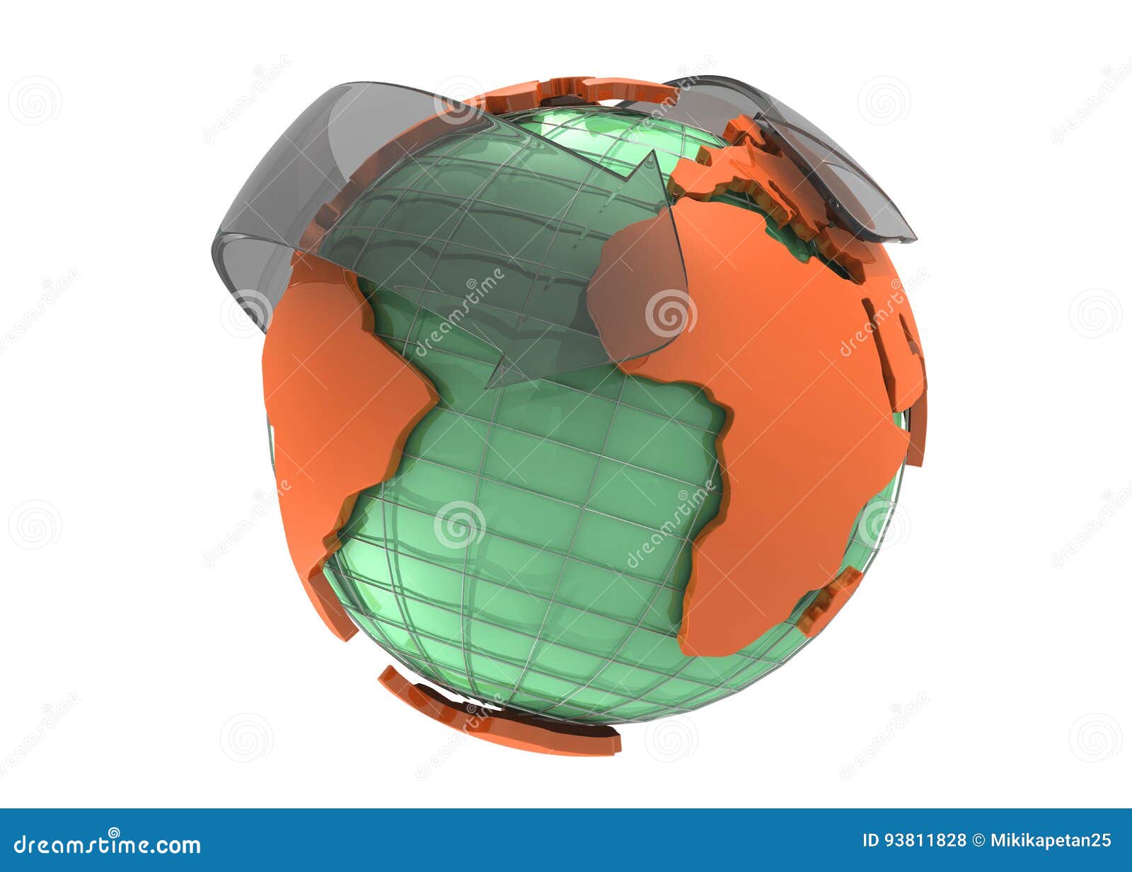 Earth globe 3d rendering stock illustration. Illustration of isolated ...