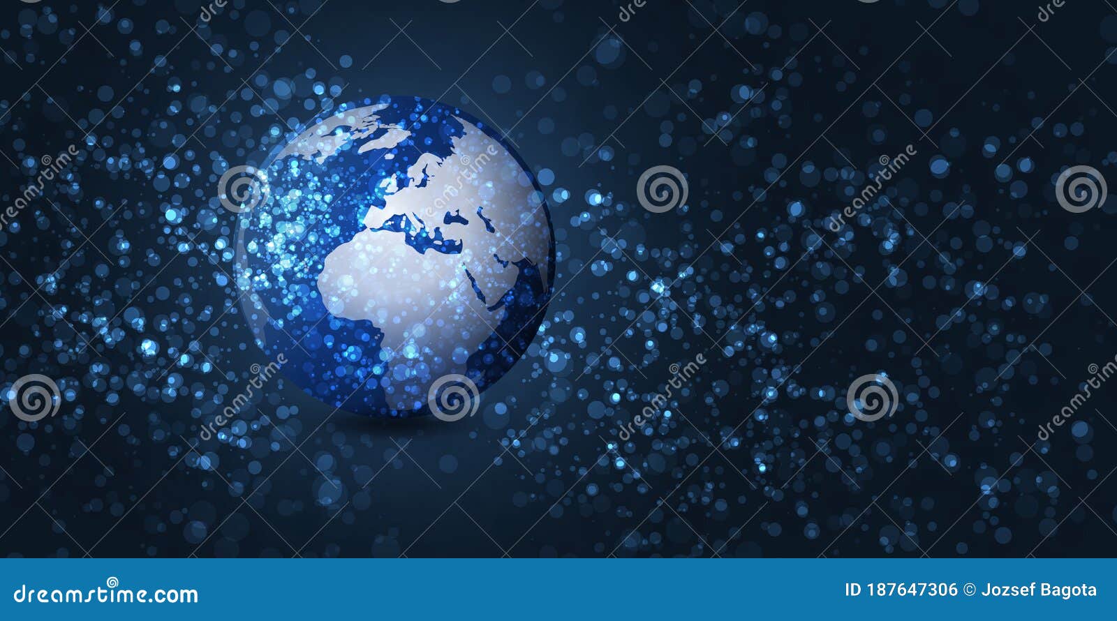 Earth Globe Design on Dark Sparkling Background Stock Vector ...