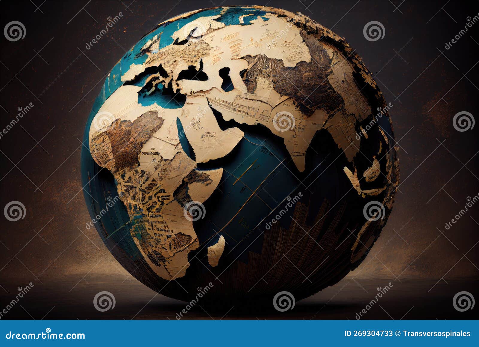 Earth Globe Design, World Map 3D Generative Ai Illustration Stock ...