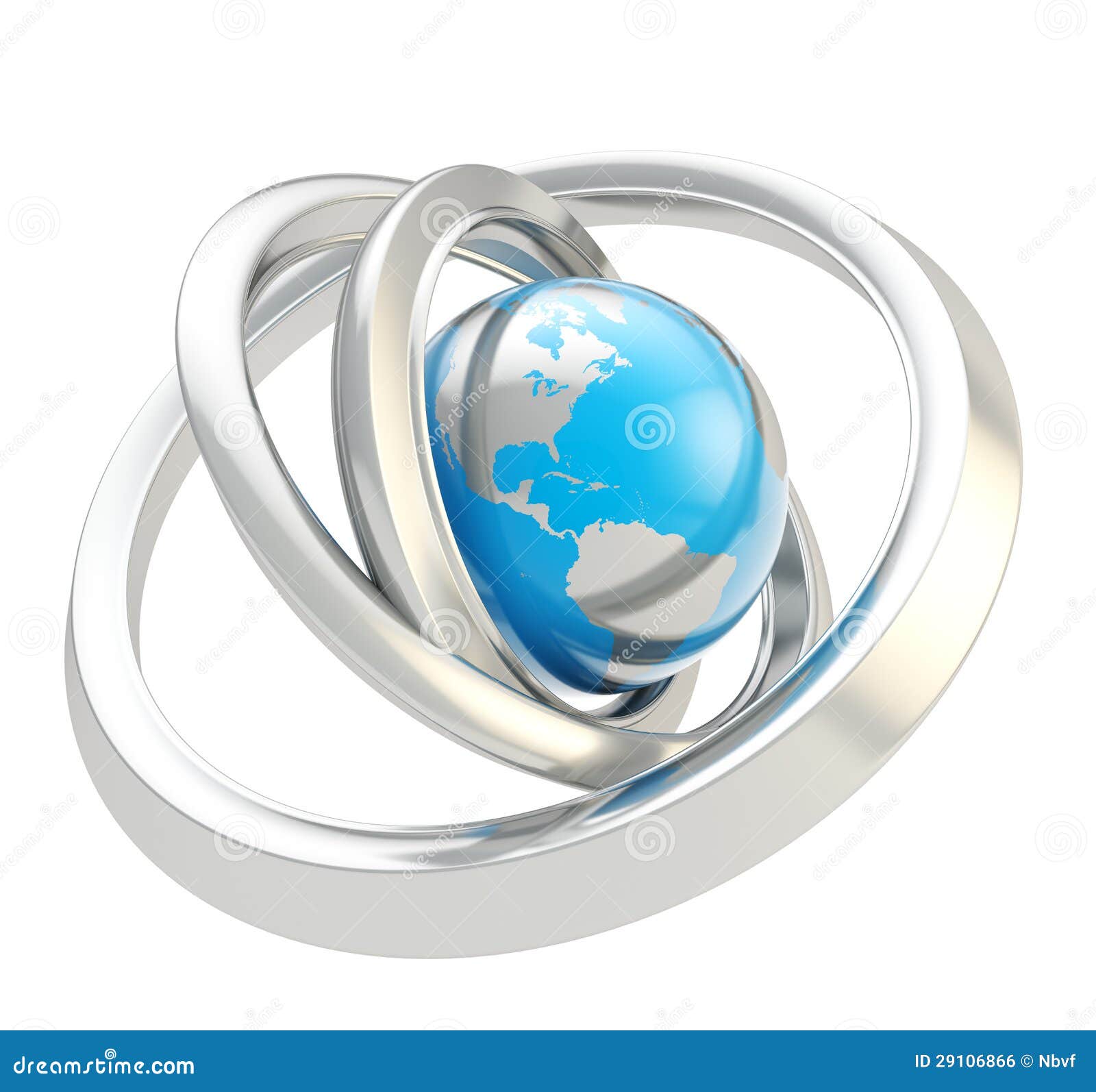 Earth Globe Emblem Inside the Ring Torus Isolated Stock Illustration ...