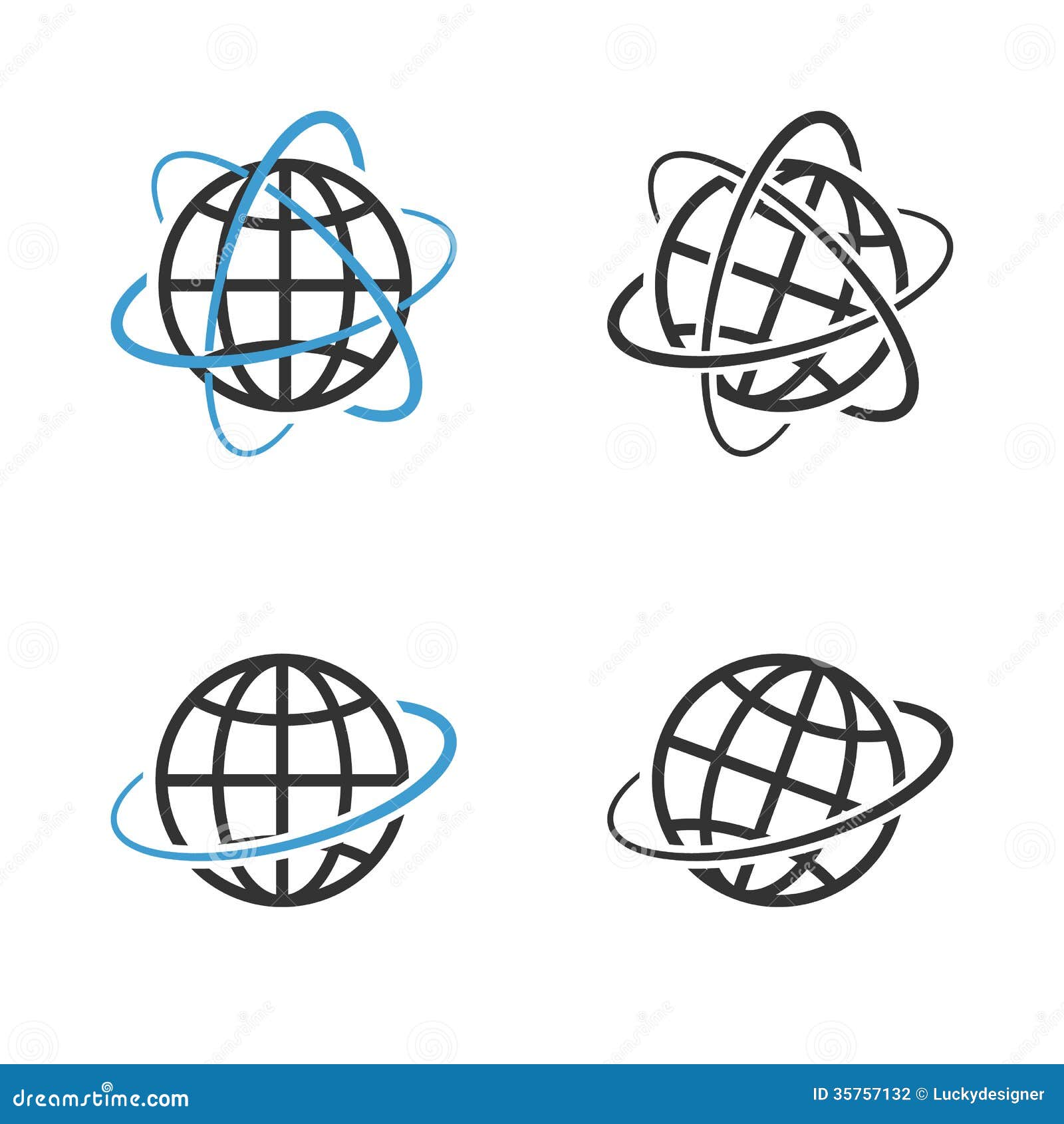 Earth Globe Emblem Set. Vector Stock Vector - Illustration of global ...