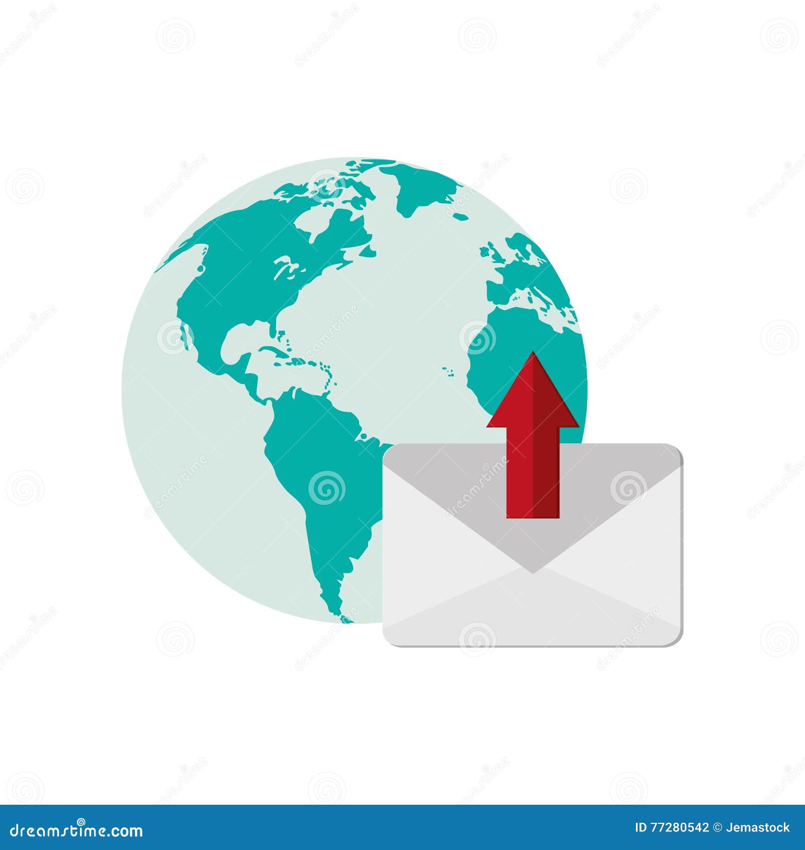 Earth Globe and Envelope Icon Stock Vector - Illustration of america ...