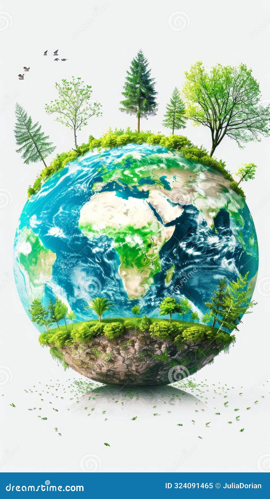 Earth Globe Enveloped in Lush Greenery Signifying Ecological Harmony ...