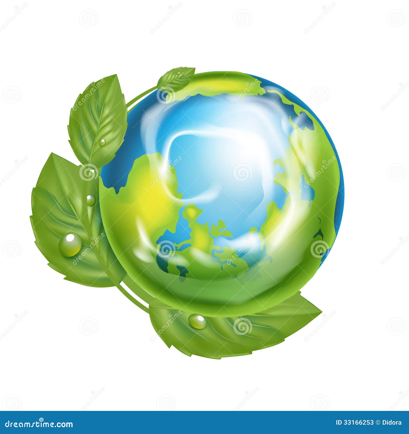 Earth Globe in Environmental Concept Isolated Stock Vector ...