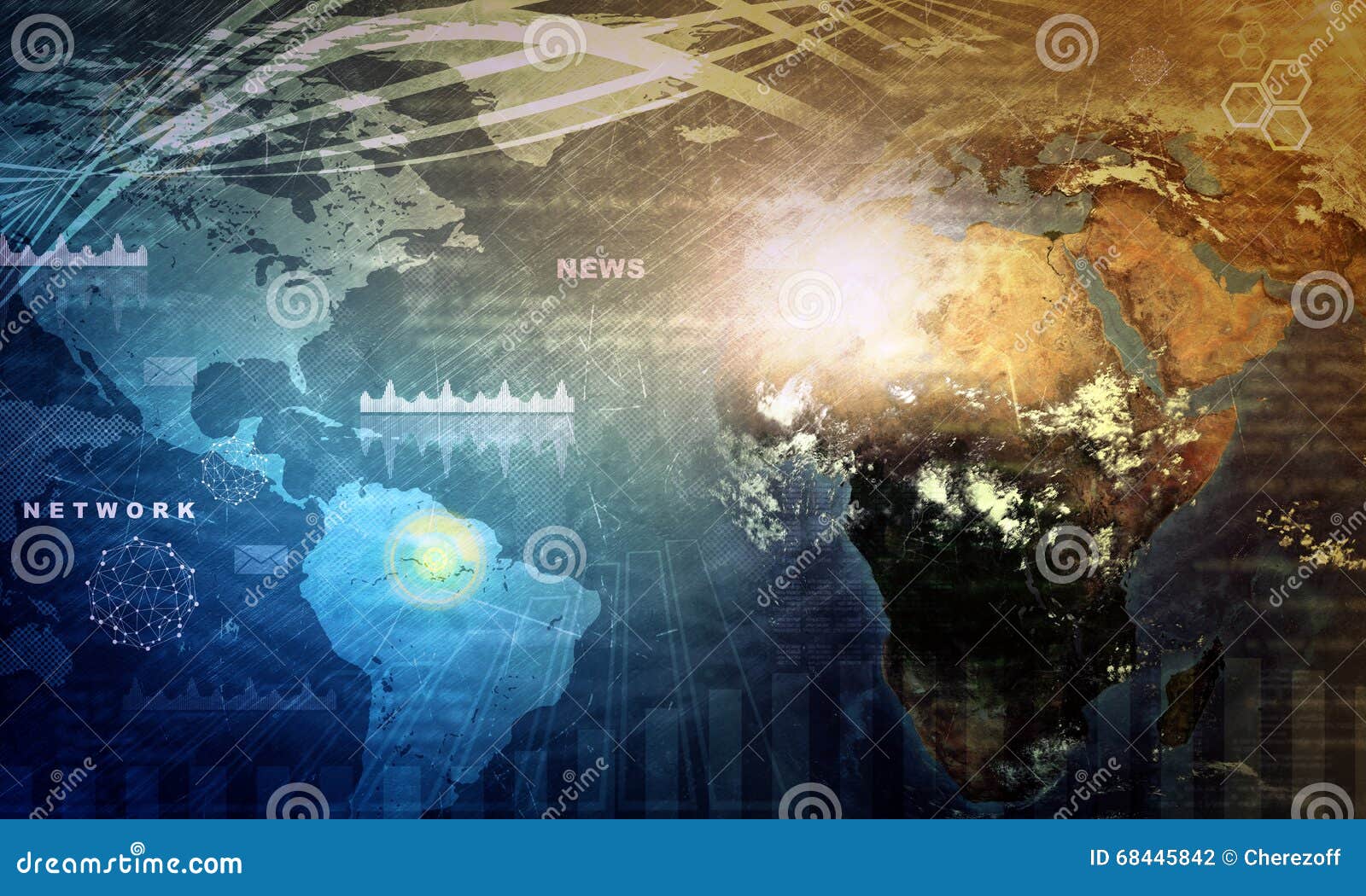 Earth globe with graphs stock photo. Image of modern - 68445842