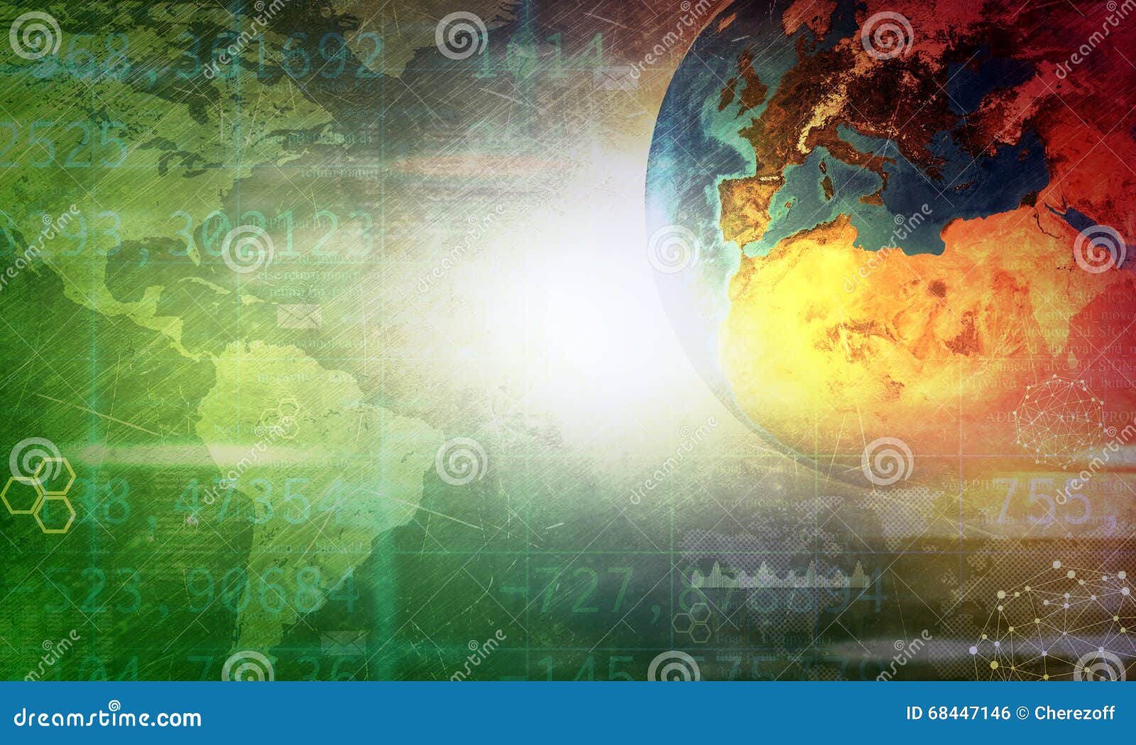 Earth globe with graphs stock photo. Image of number - 68447146