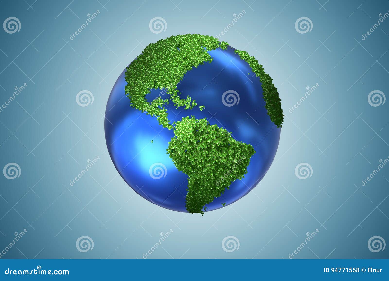 The Earth Globe in Green Environment Concept - 3d Rendering Stock ...