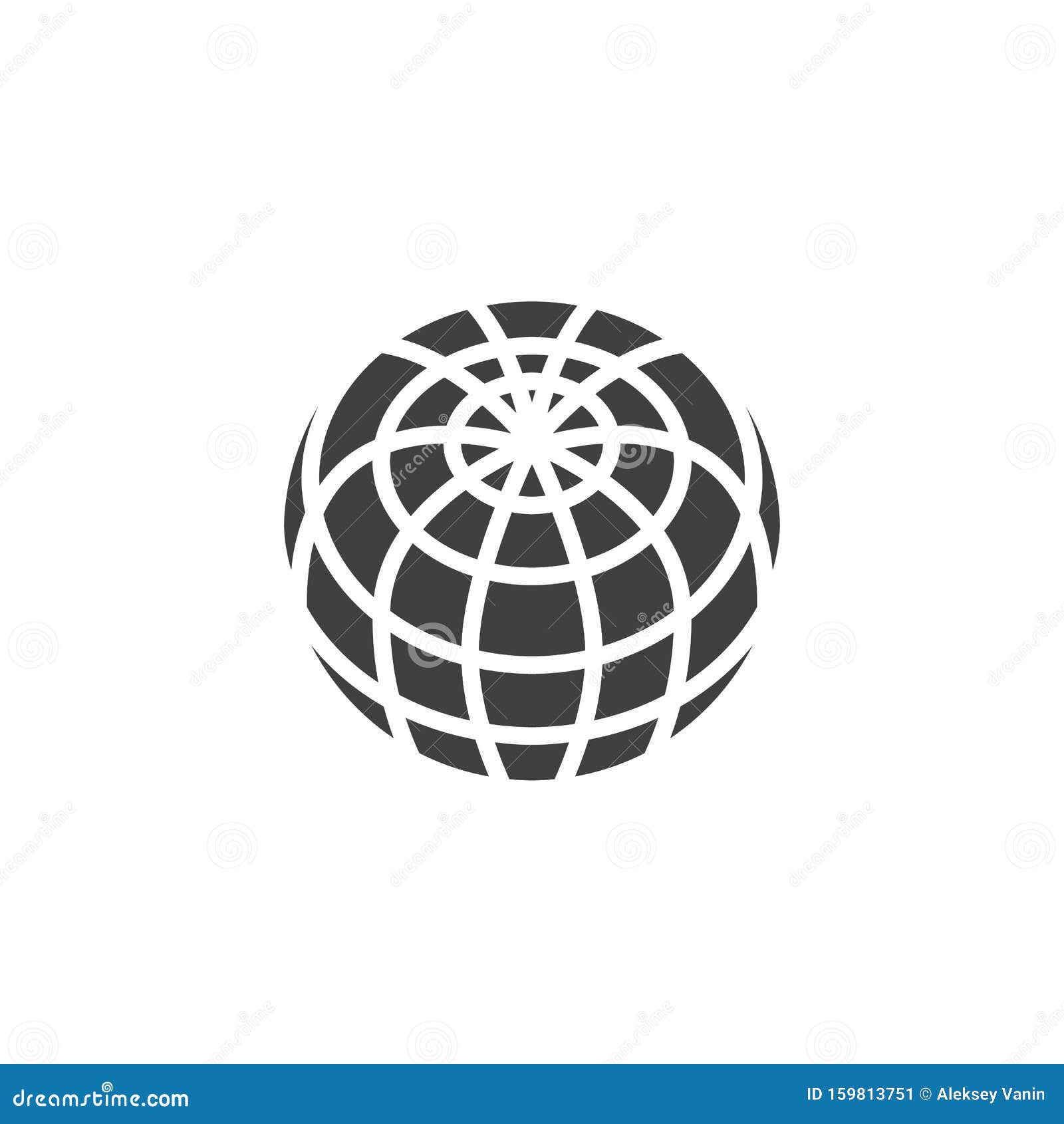 Earth Globe Grid Vector Icon Stock Vector - Illustration of latitude ...