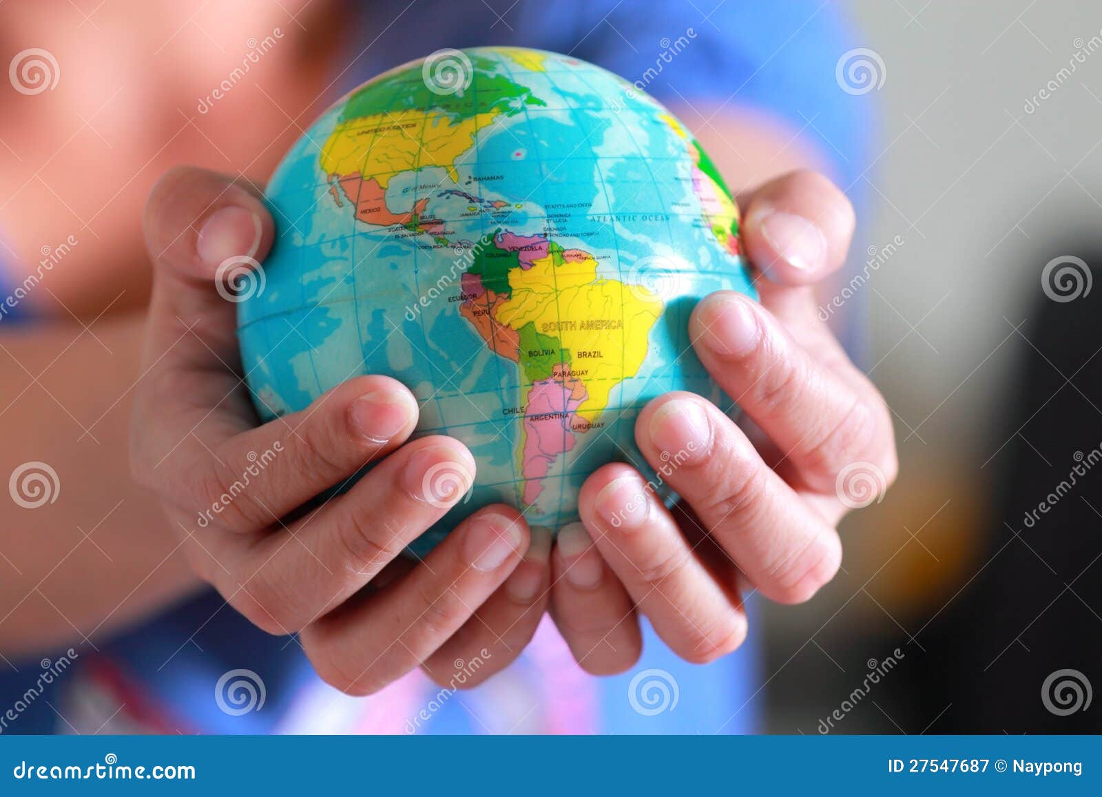 Earth globe in hand stock image. Image of human, hand - 27547687
