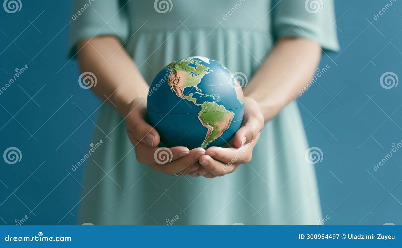 Earth globe in hands stock illustration. Illustration of ocean - 300984497