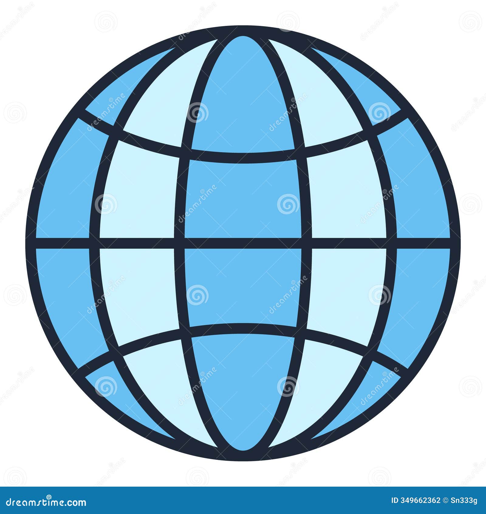 Earth Globe Hemisphere Vector Blue Round Modern Icon or Design Element ...