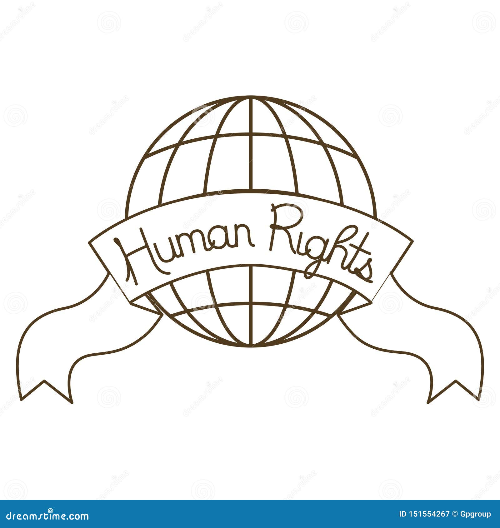 Earth Globe with and Human Rights Isolated Icon Stock Vector ...