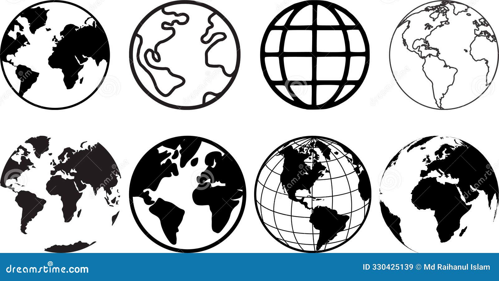 3D Globe Icon. Planet Map Globe 3D Icons. Vector Earth Symbol For Web ...