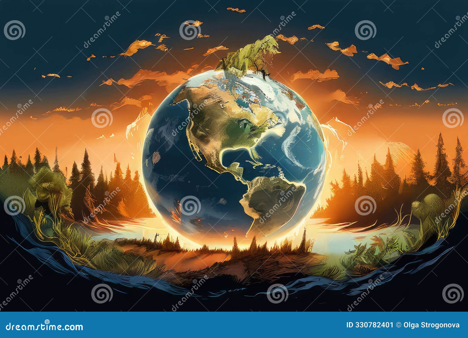 Earth Globe Illustration. Climate Change Concept Stock Image - Image of ...