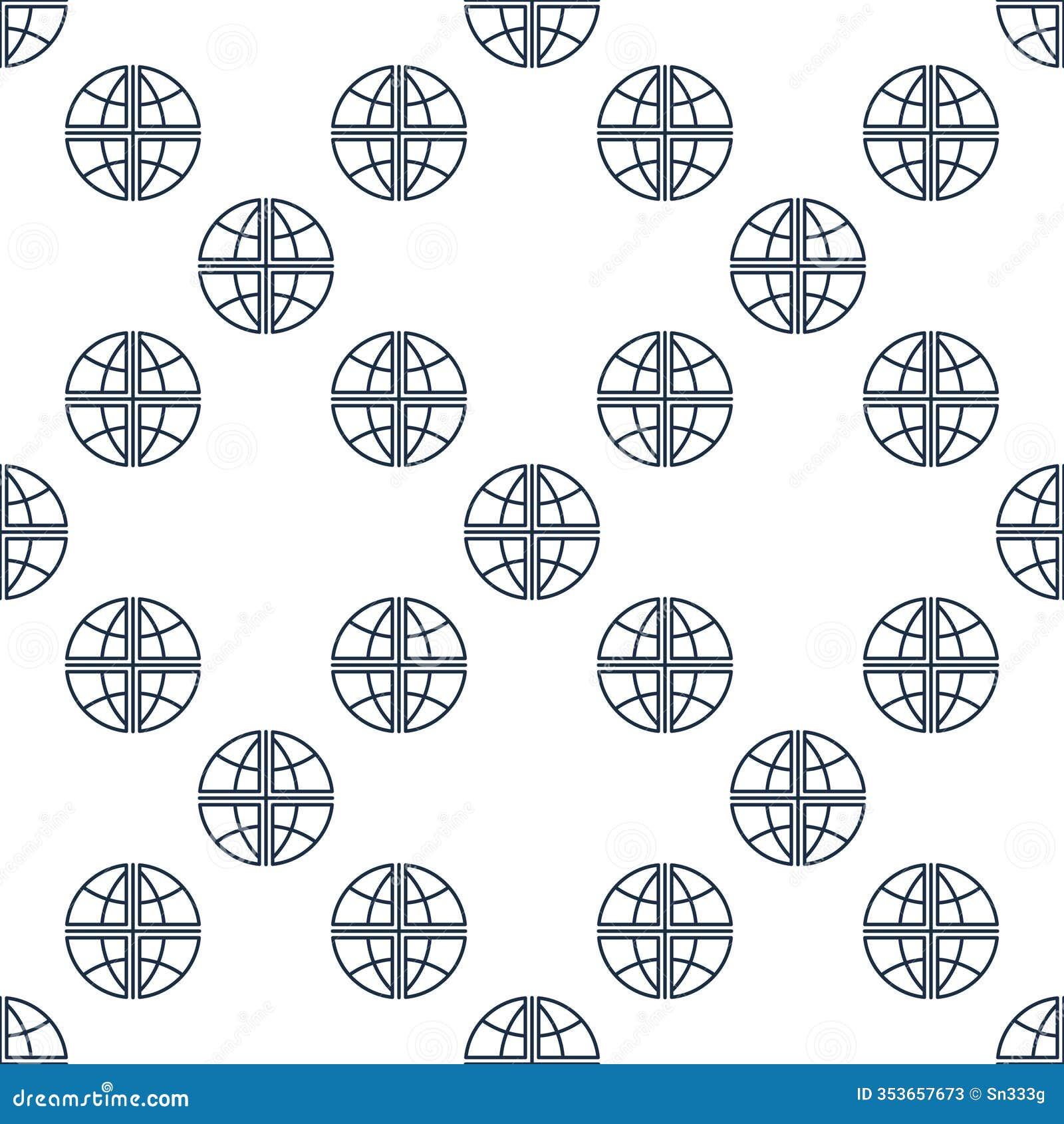 Earth Globe International Relations Vector Linear Seamless Pattern ...