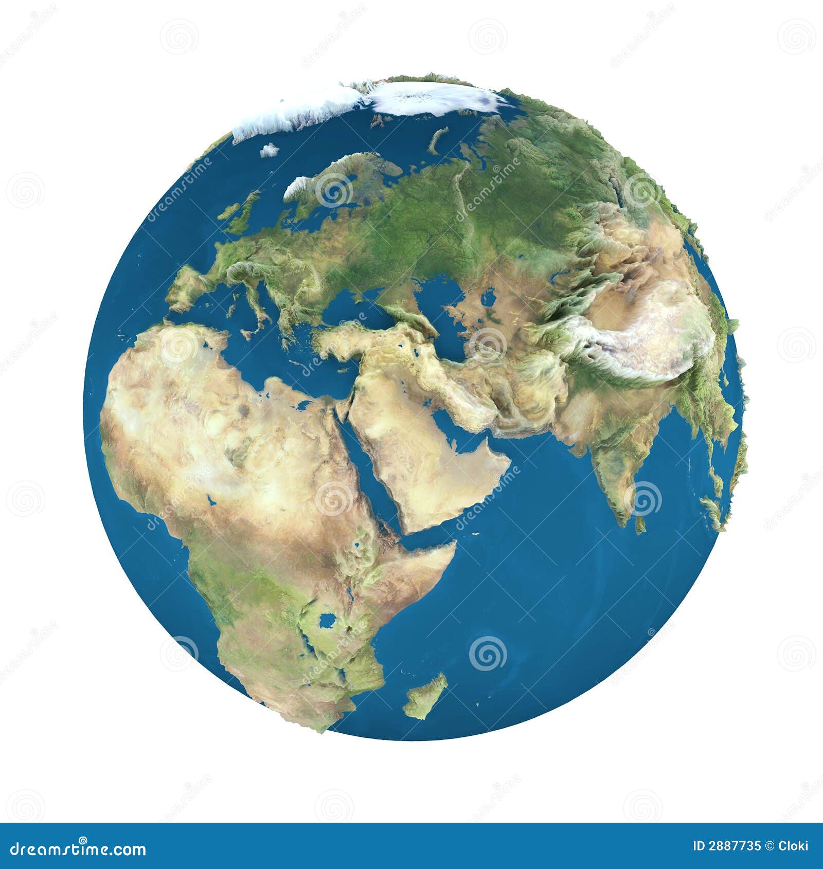 Earth Globe, Isolated on White Stock Illustration - Illustration of ...