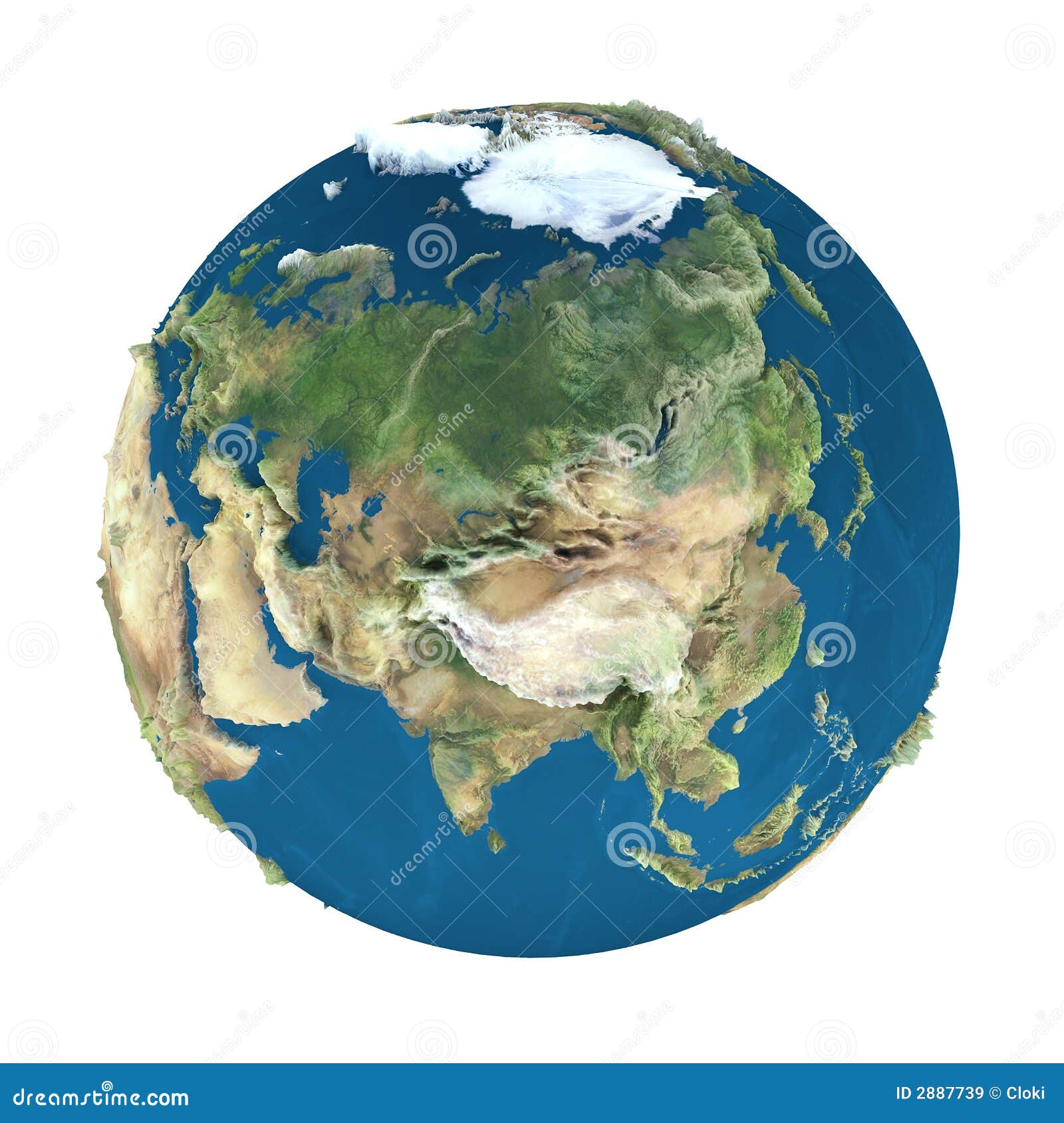 Earth Globe, Isolated on White Stock Illustration - Illustration of ...