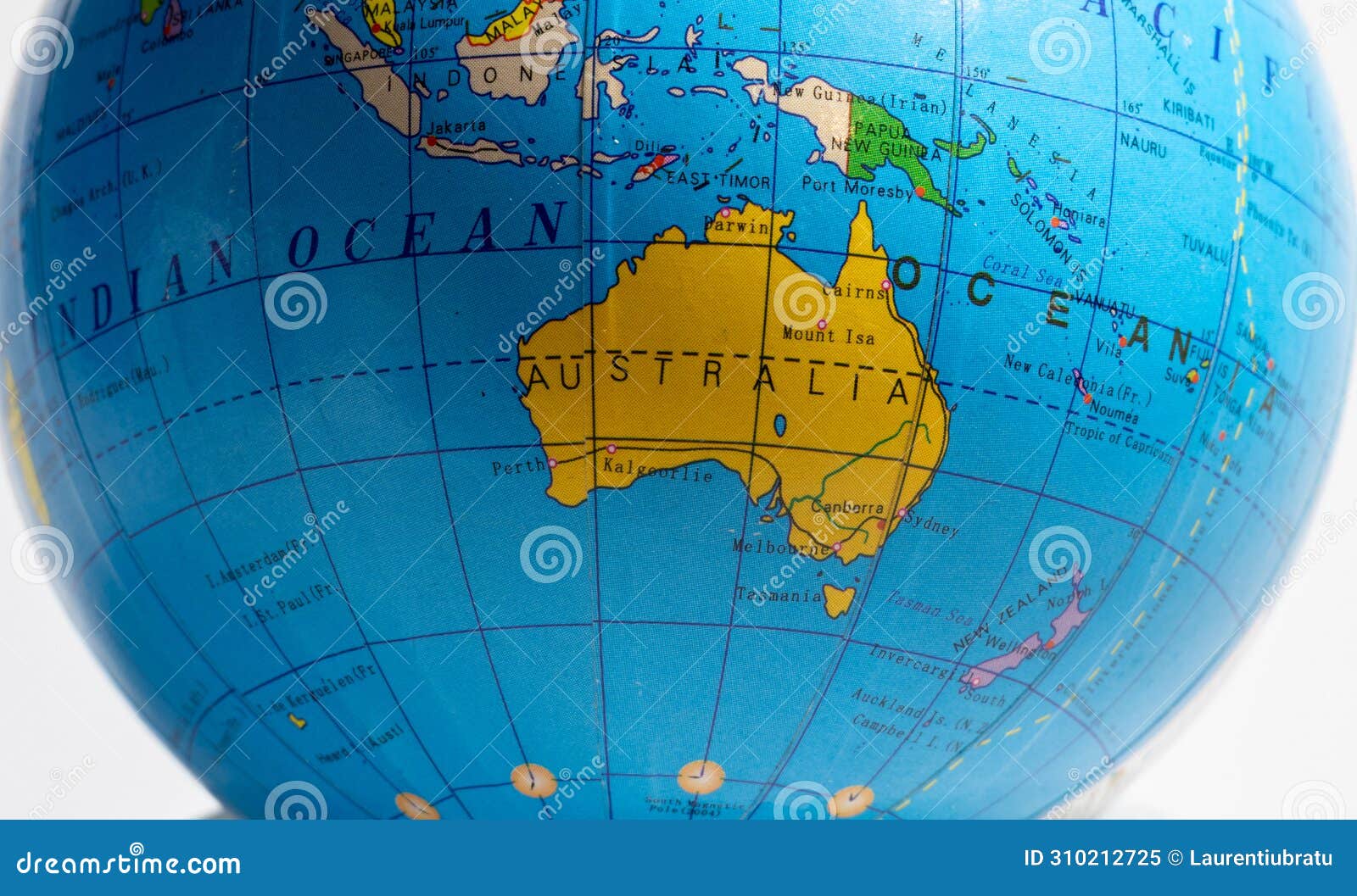 Earth Globe on White, Australia Side Stock Image - Image of adelaide ...