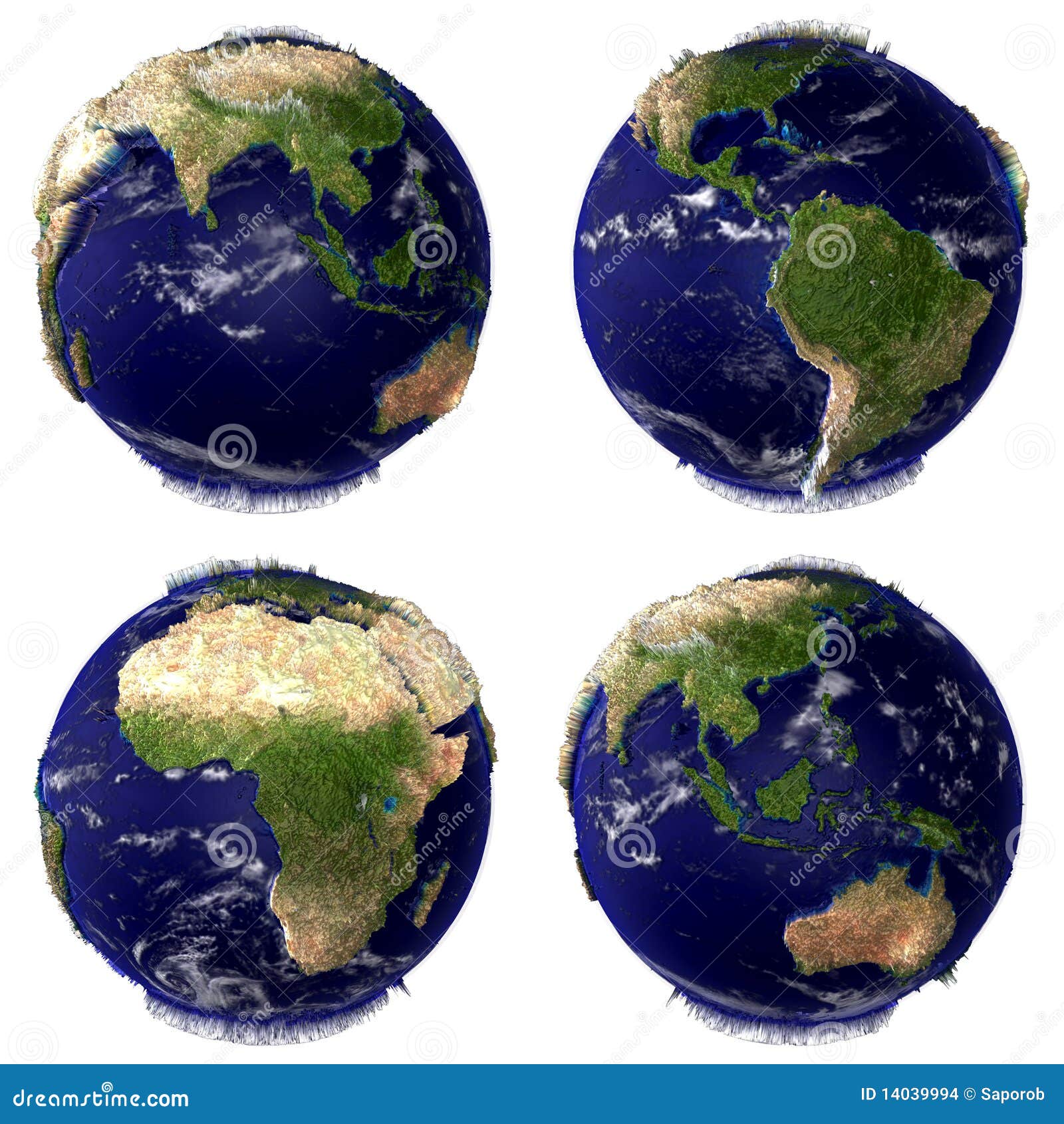 Earth Globe Isolated on White Background Stock Illustration ...