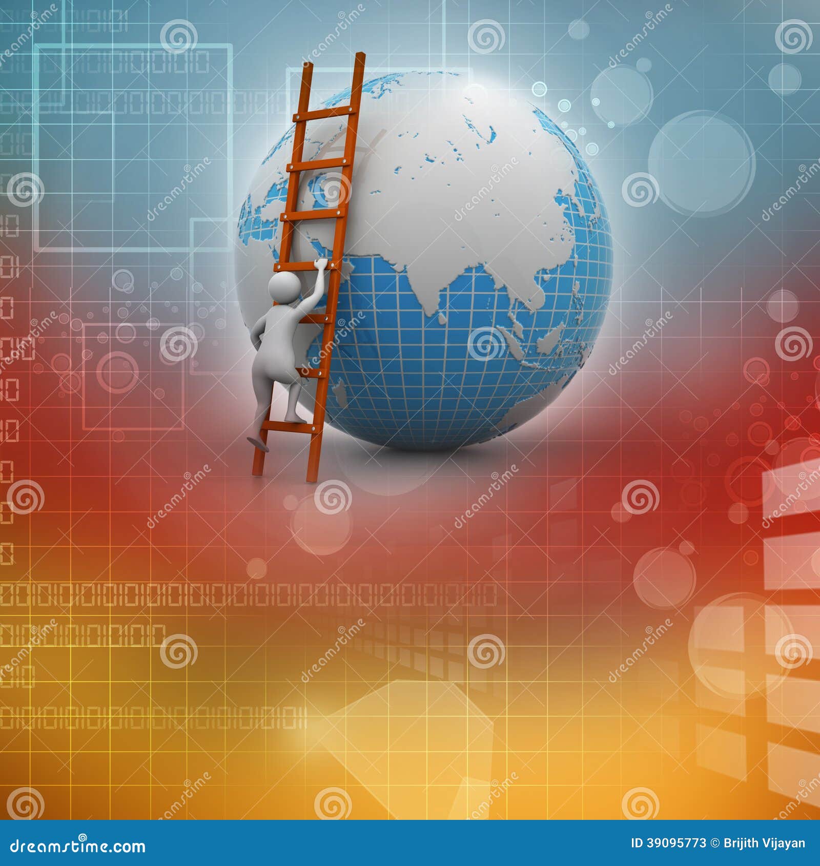 Earth Globe And Ladder Stock Image | CartoonDealer.com #39095773