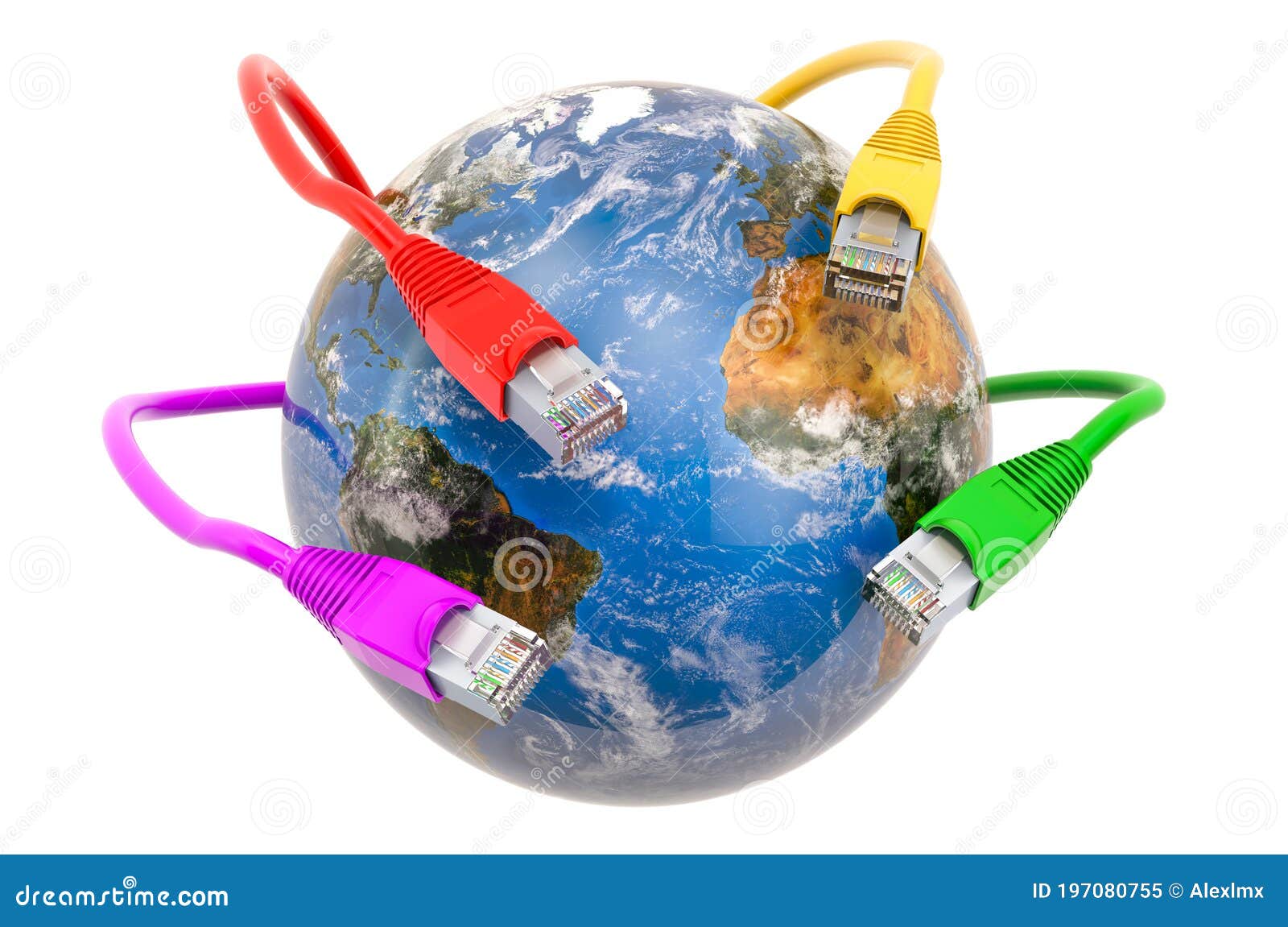 Earth Globe with Lan Cables. Global Internet Connection Concept Stock ...