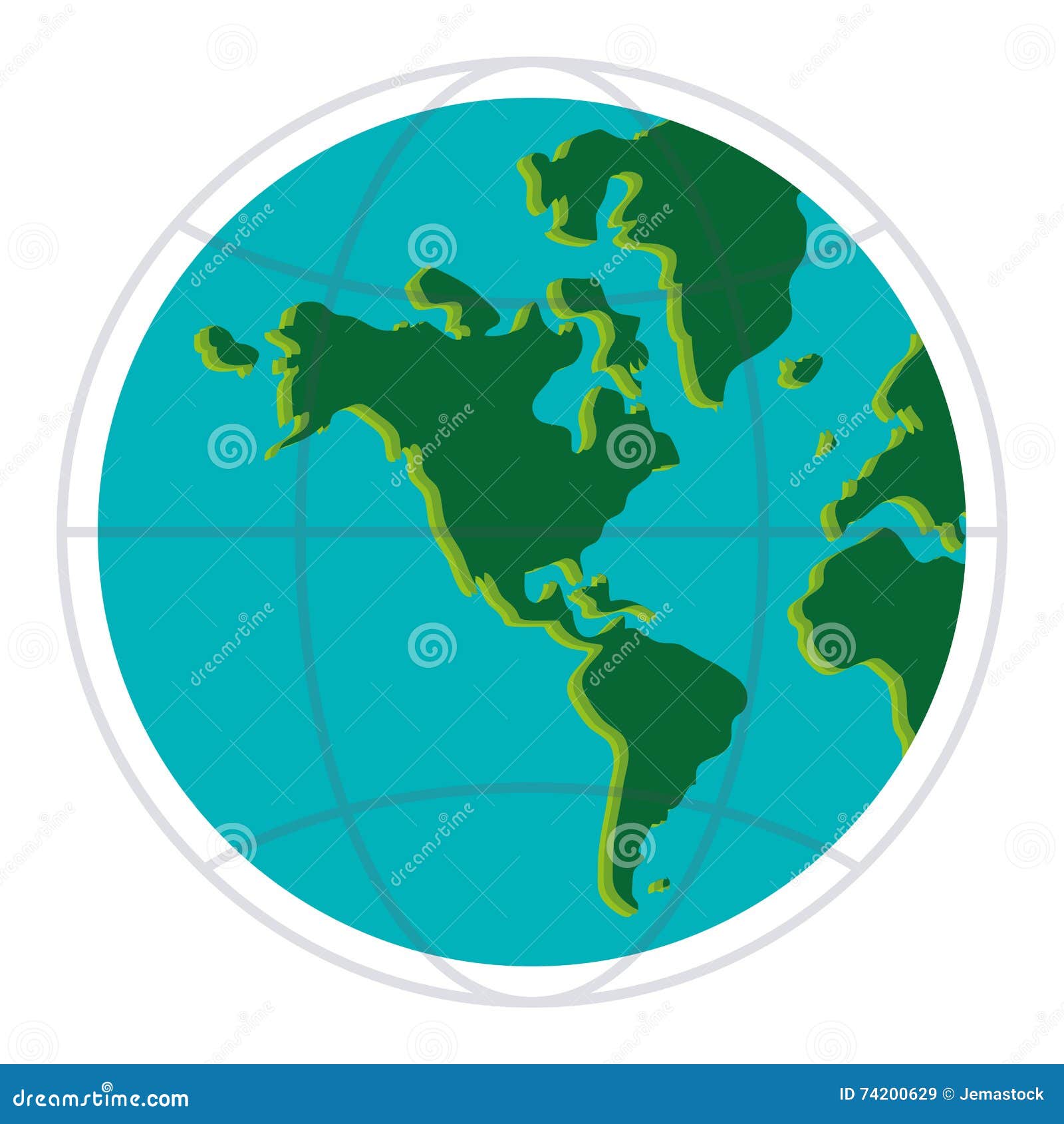 Earth Globe with Latitudes and Meridians Icon Stock Illustration ...