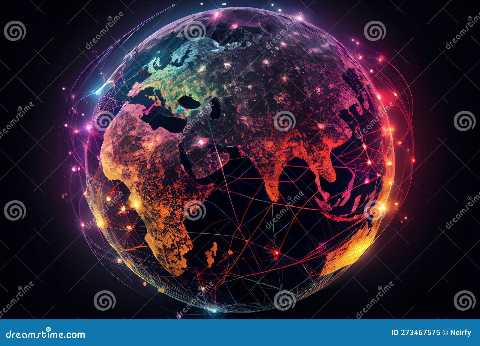 Globe in light points stock illustration. Illustration of business ...