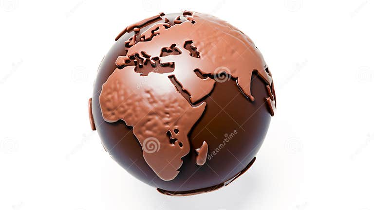 Earth Globe Made of Brown Chocolate Stock Illustration - Illustration ...