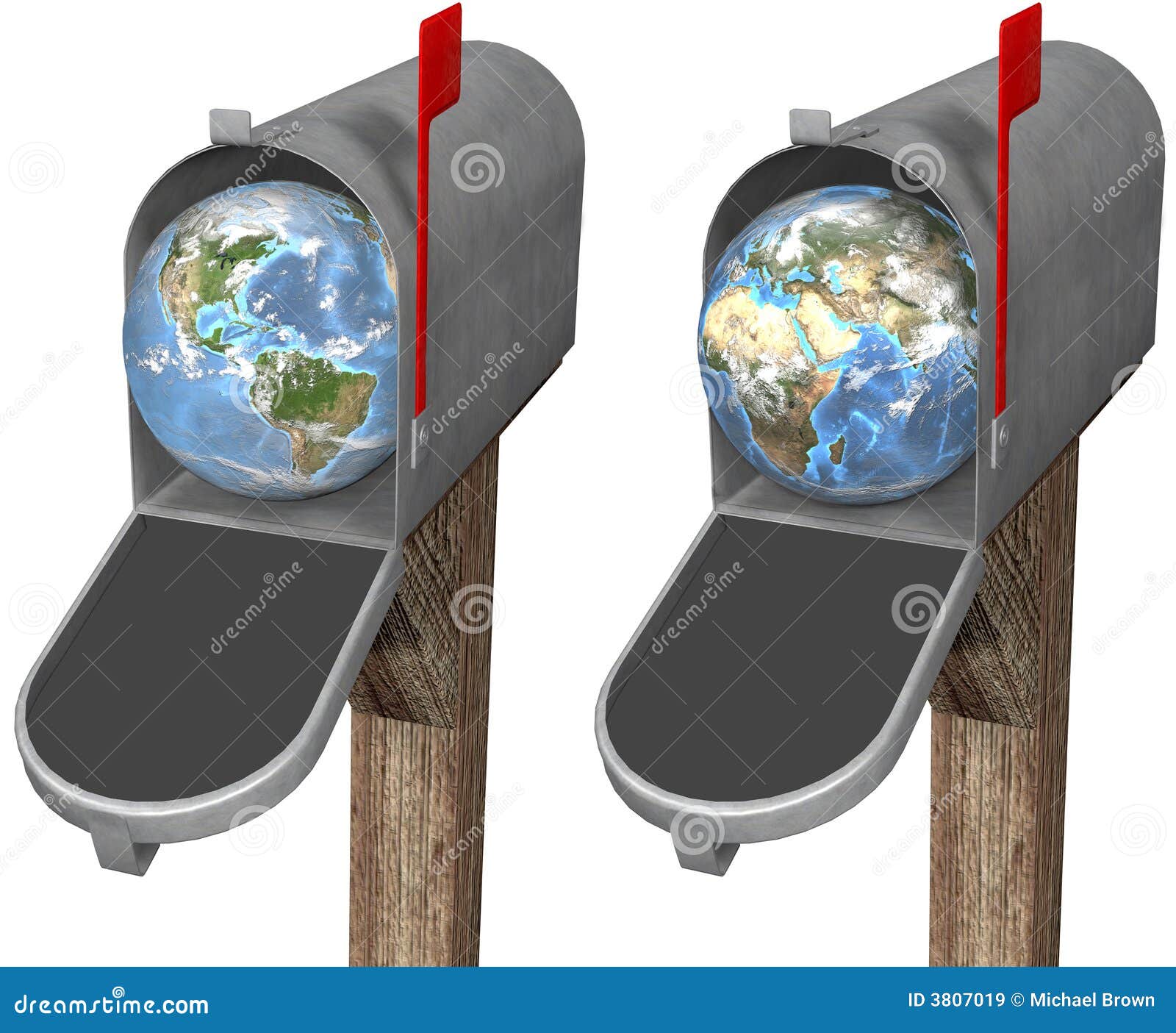 Earth Globe in Mailbox stock illustration. Illustration of world - 3807019