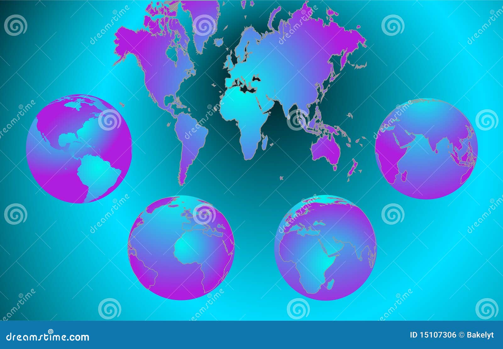 Earth Globe and Map Background Stock Illustration - Illustration of ...
