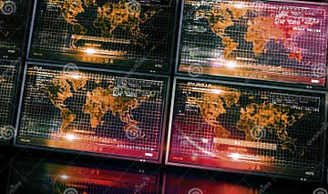 Earth Globe Map on Screen Illustration Stock Illustration ...