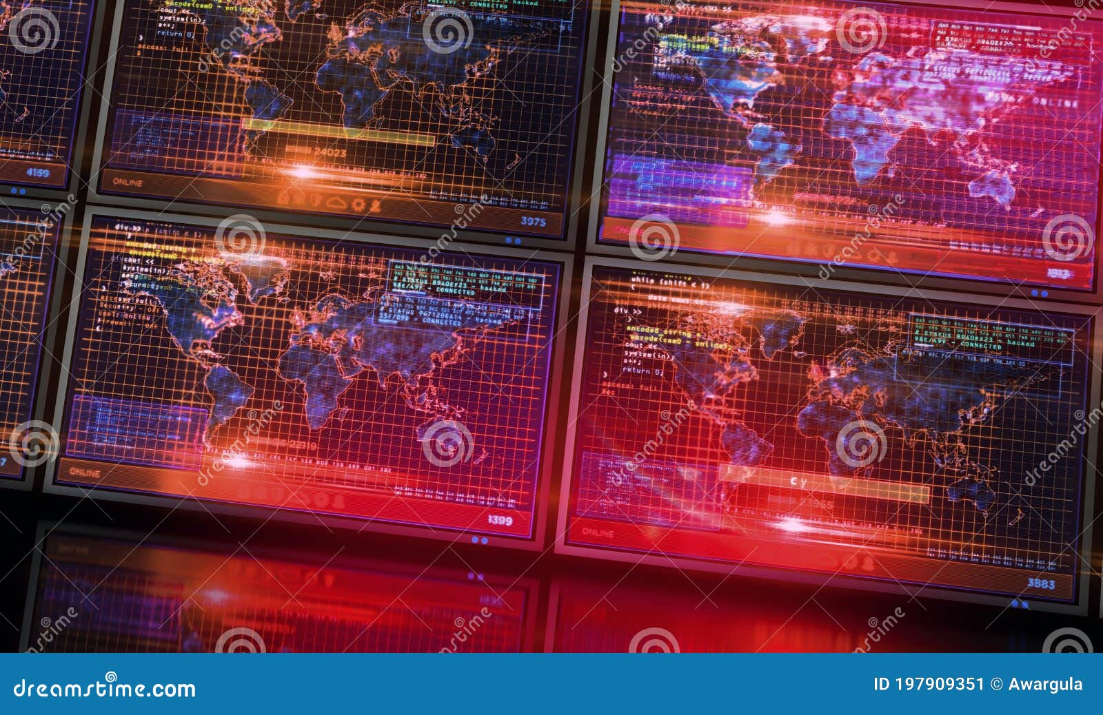 Earth Globe Map on Screen Illustration Stock Illustration ...