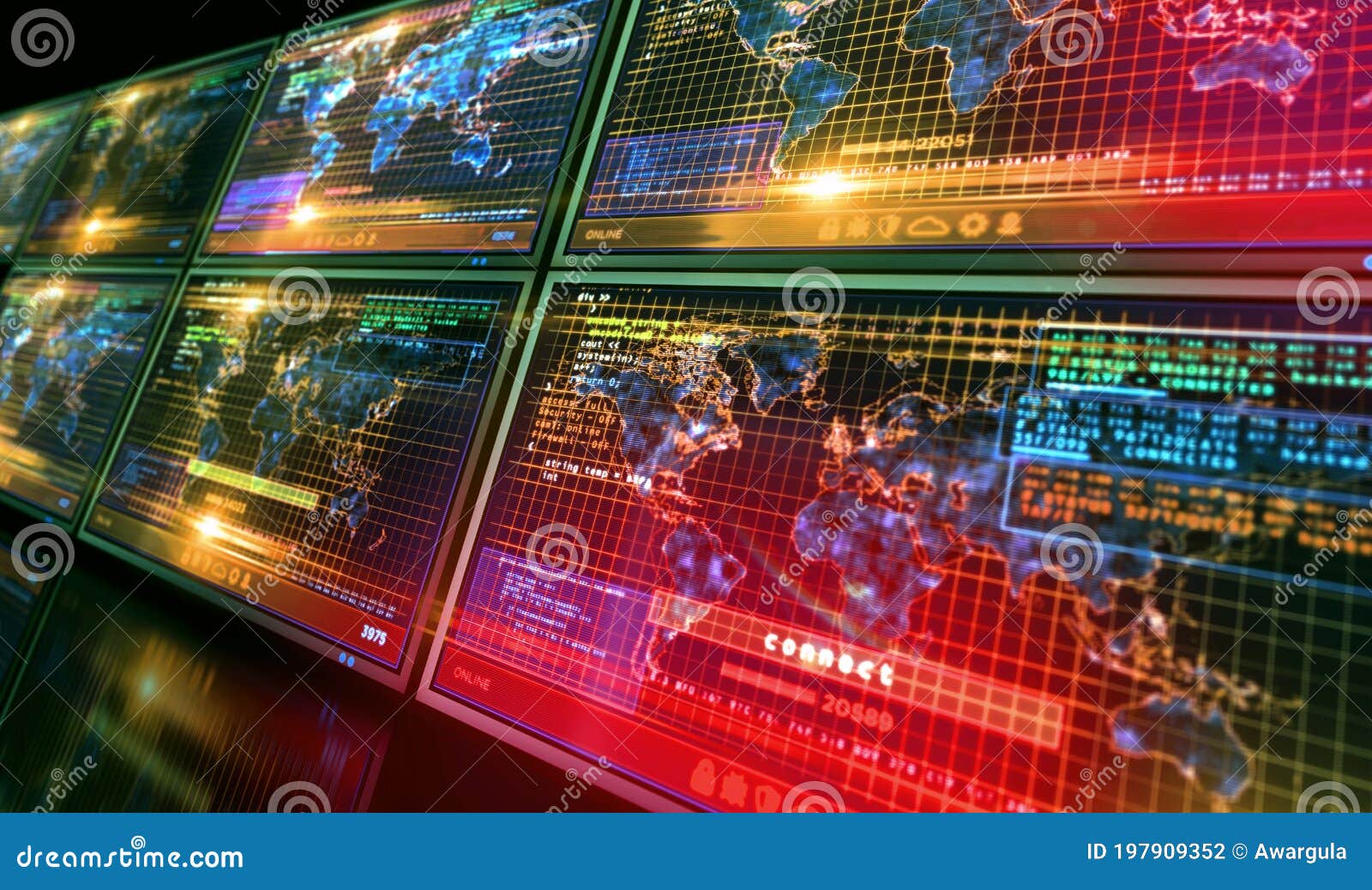 Earth Globe Map on Screen Illustration Stock Illustration ...