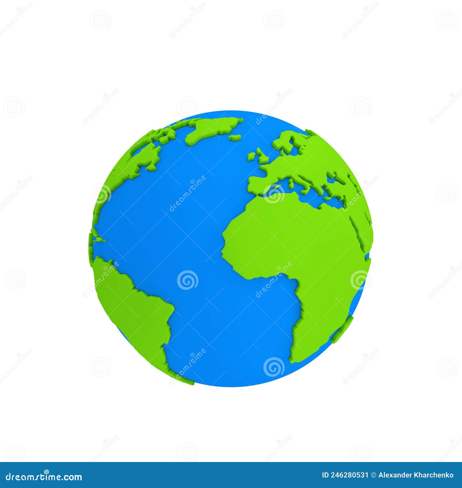Earth Globe Modeling from Plasticine Blue and Green Clay. 3d Rendering ...