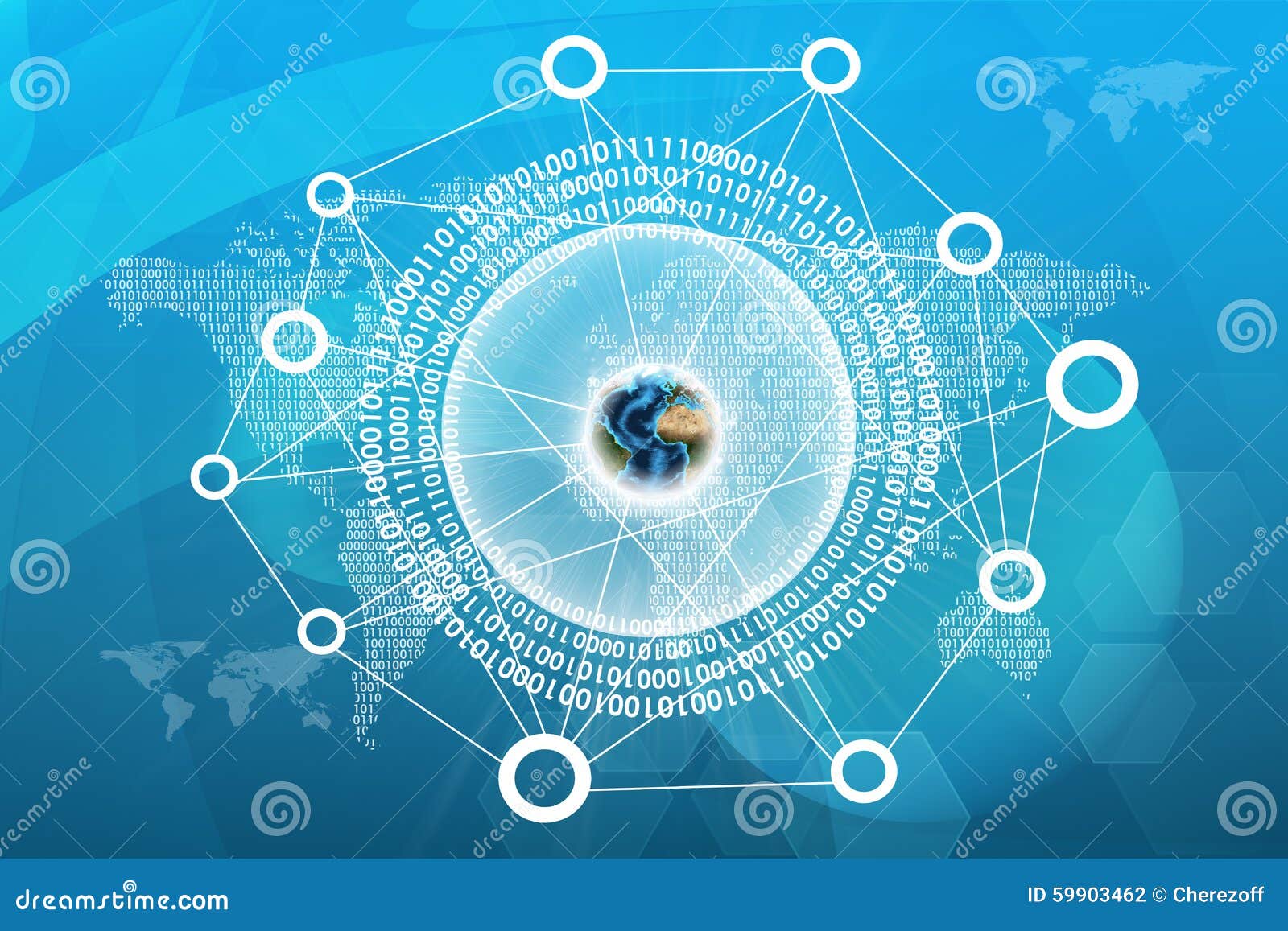 Earth globe with molecule stock illustration. Illustration of ...