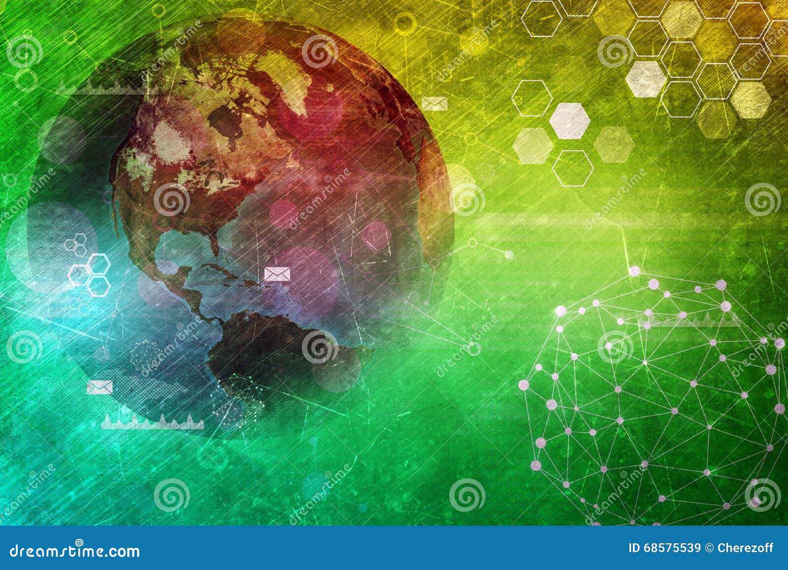 Earth globe with molecule stock image. Image of molecule - 68575539