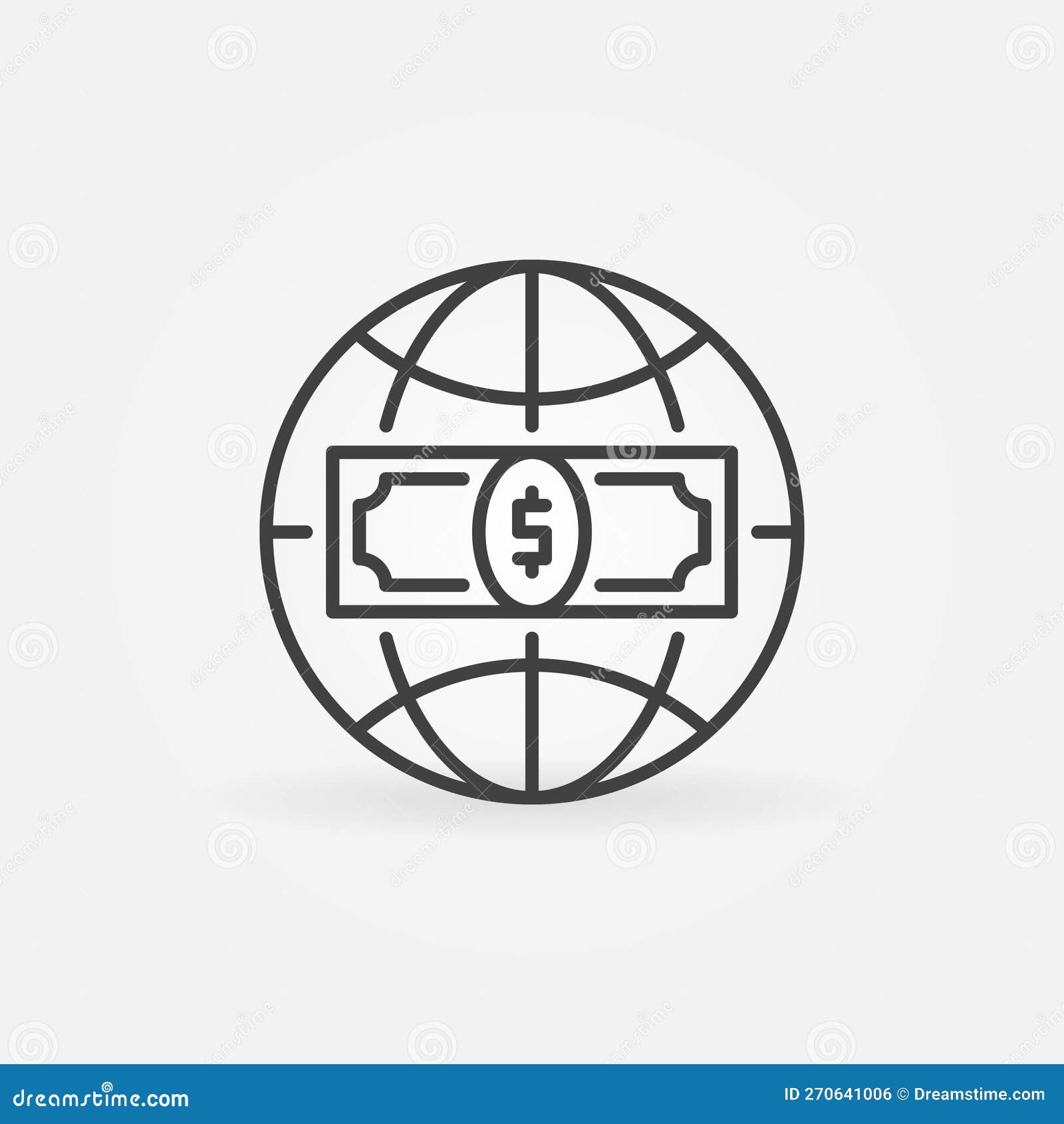 Earth Globe with Money with Vector World Corruption Concept Thin Line ...