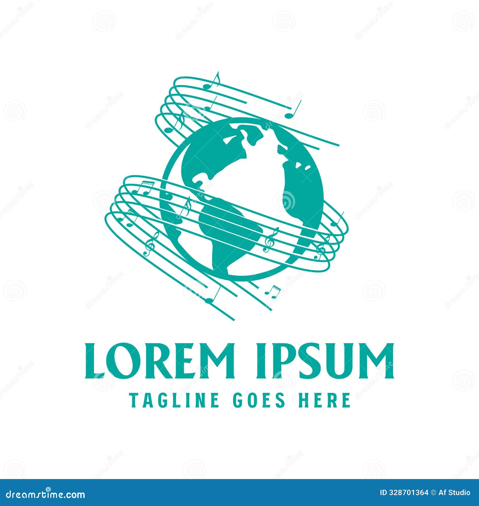 Earth Globe with Music Note Tone Clef for World Music Day Illustration ...