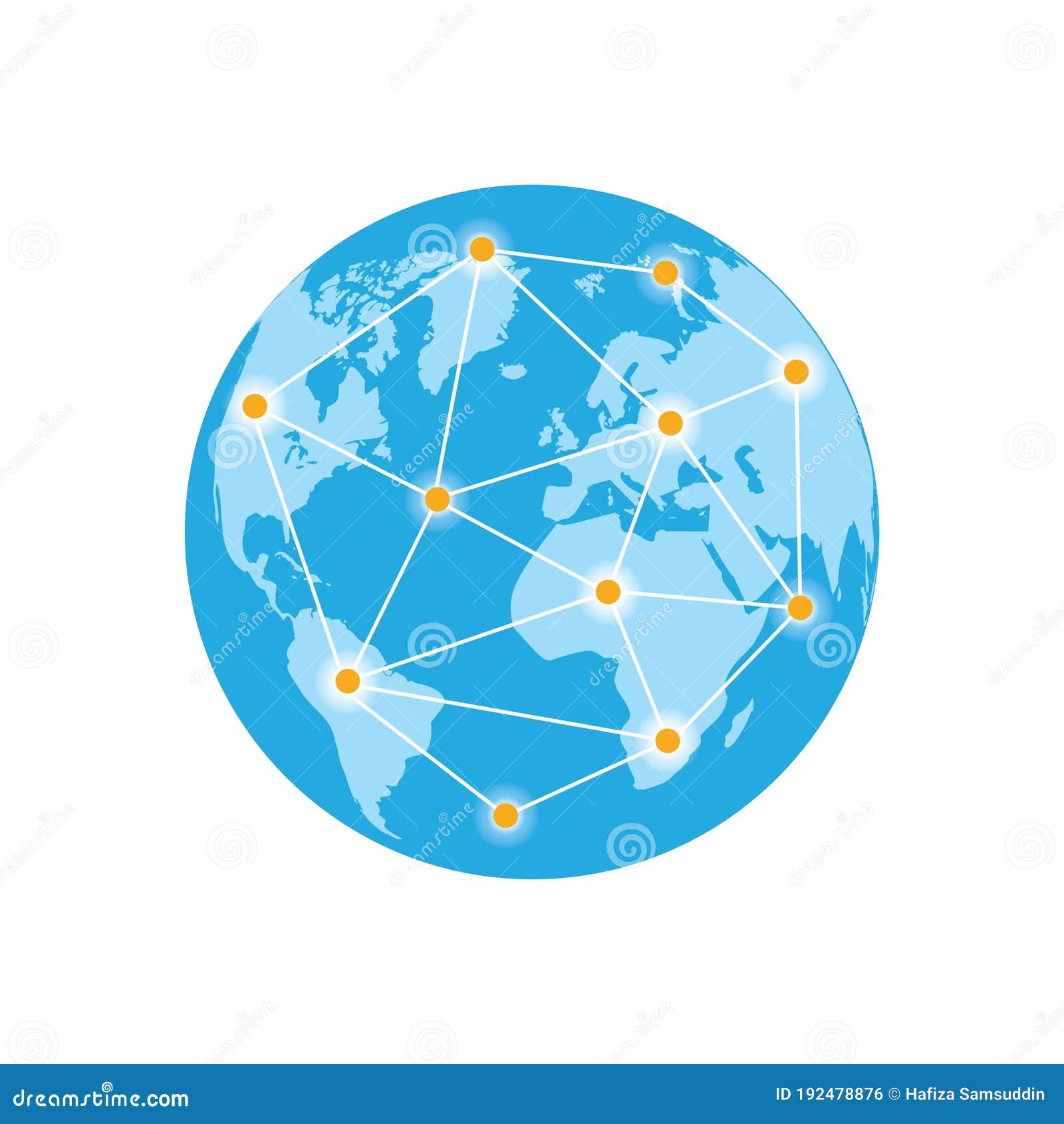 Earth Globe with Network Concept. Vector Illustration Decorative Design ...