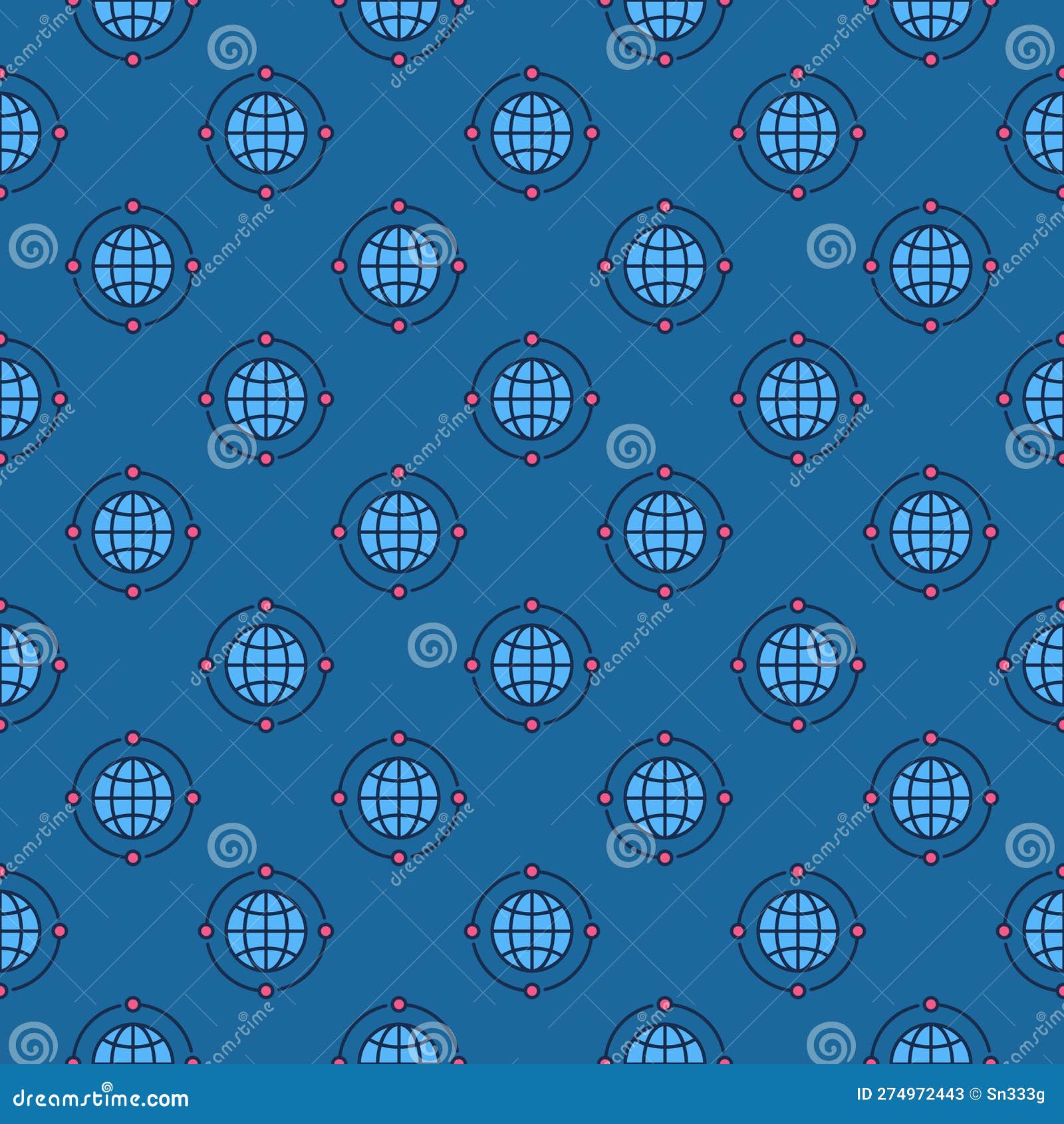 Earth Globe and Neural Network Vector AI Colored Seamless Pattern Stock ...