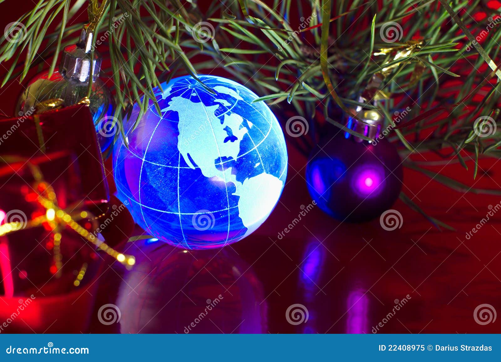Earth Globe North America Christmas Background Stock Image - Image of ...