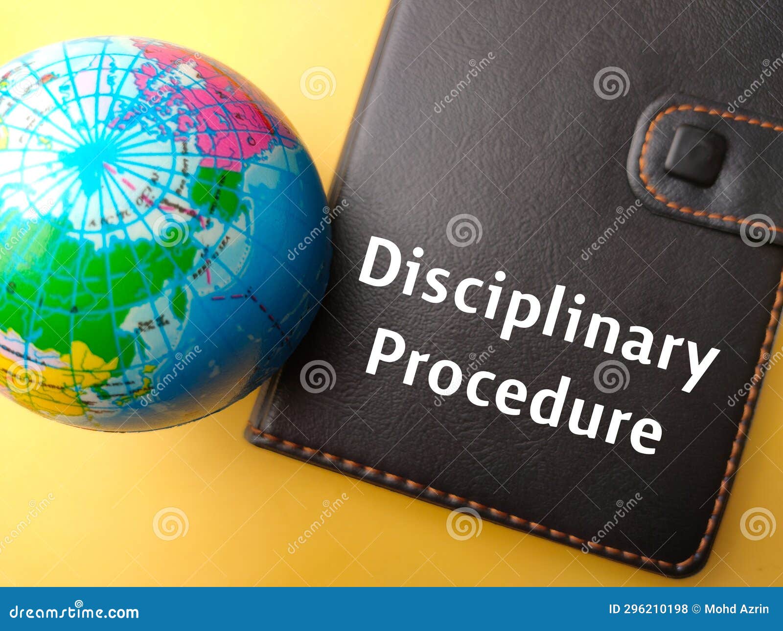 Earth Globe And Notebook With Text Disciplinary Procedure Stock ...