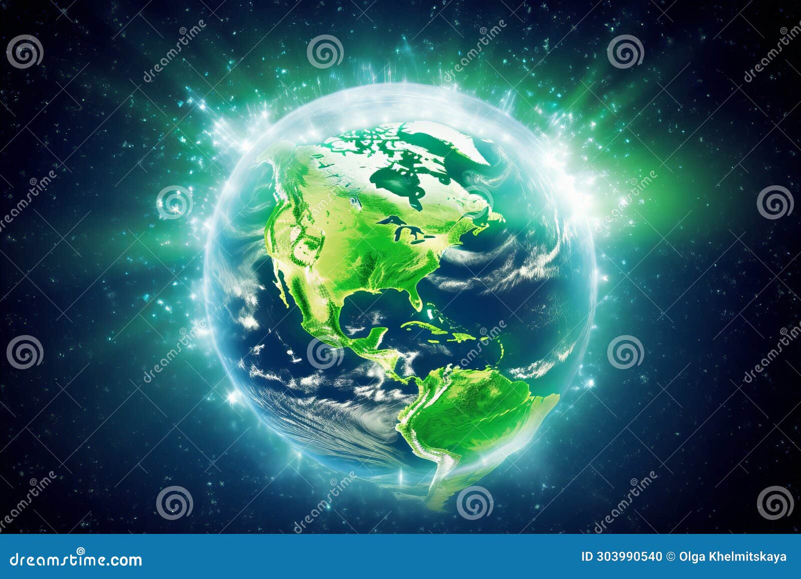 Earth Globe in Outer Space, Environmental Protection and Sustainable ...